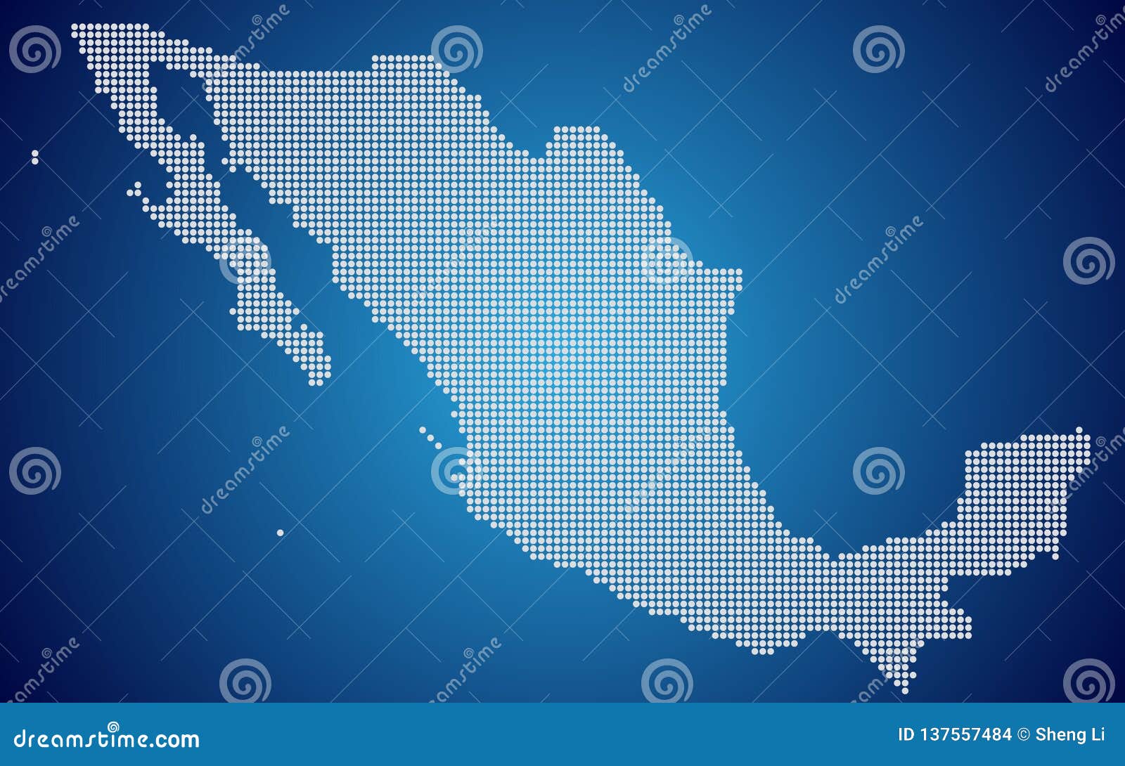 Pixel Mexico Map Cartoon Vector | CartoonDealer.com #119444357