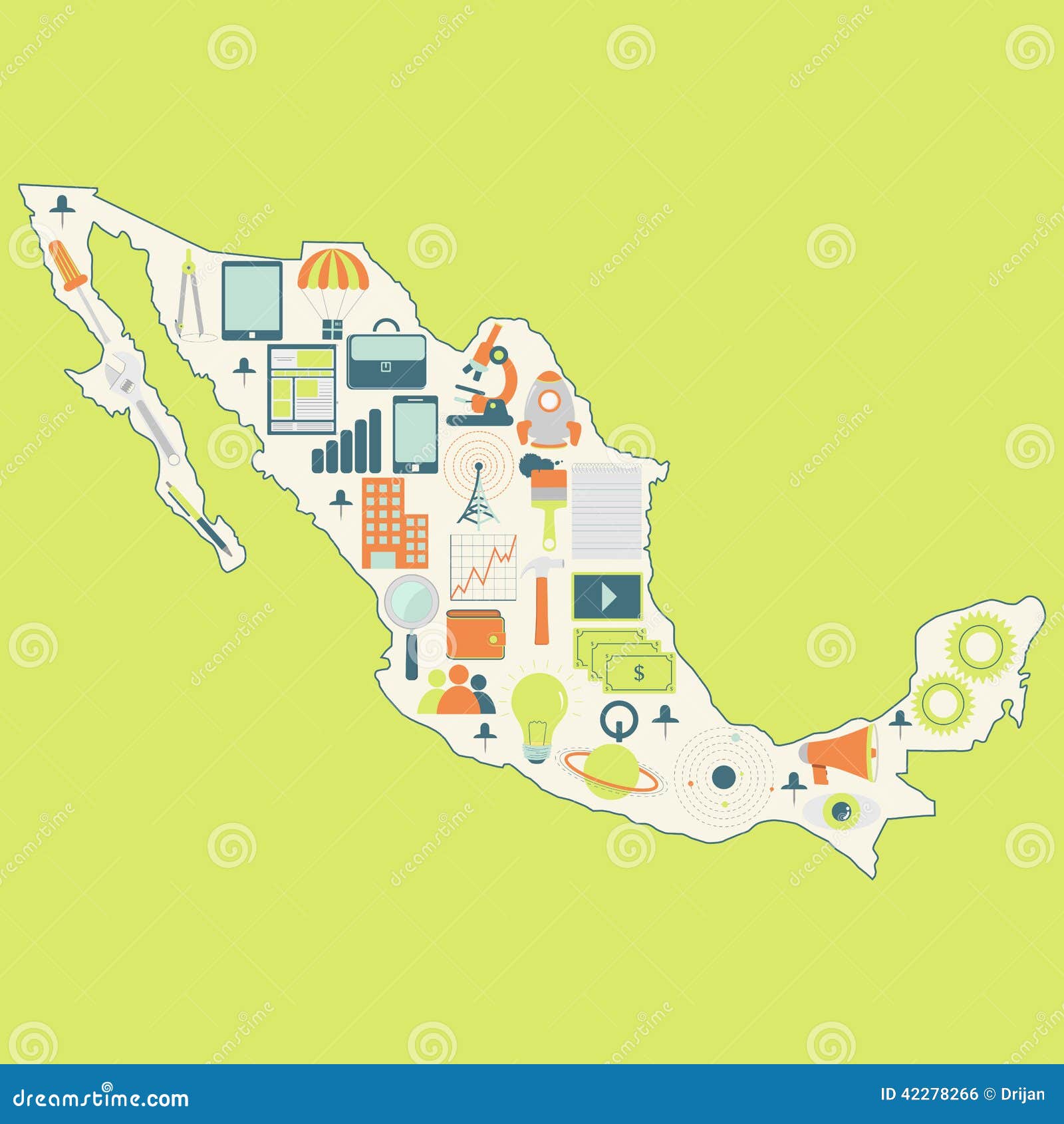 Microscope On Mexico Flag Background - Science Development Concept ...
