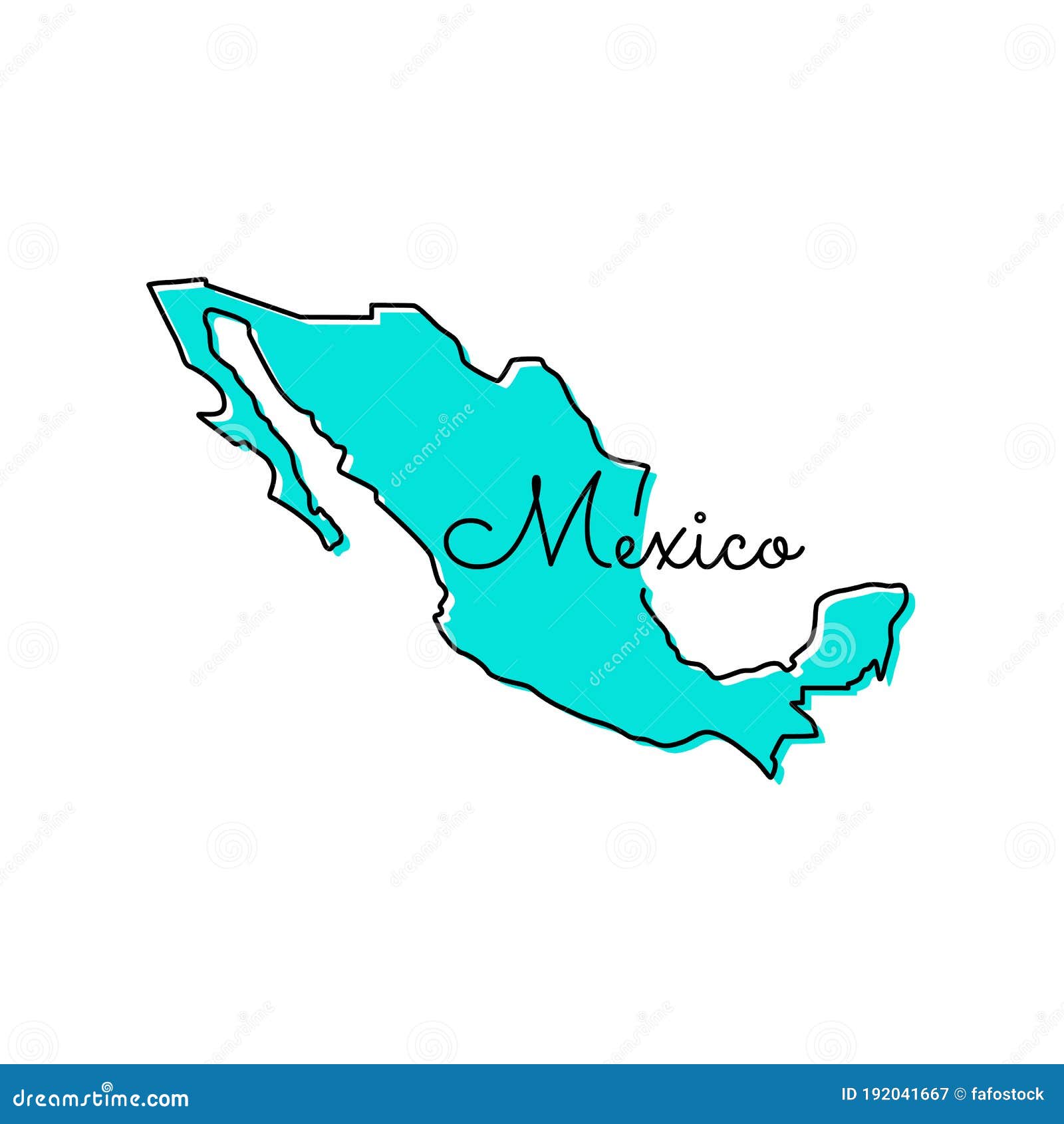 Mexico Map Vector, Isolated On White Background. Black Map Template ...