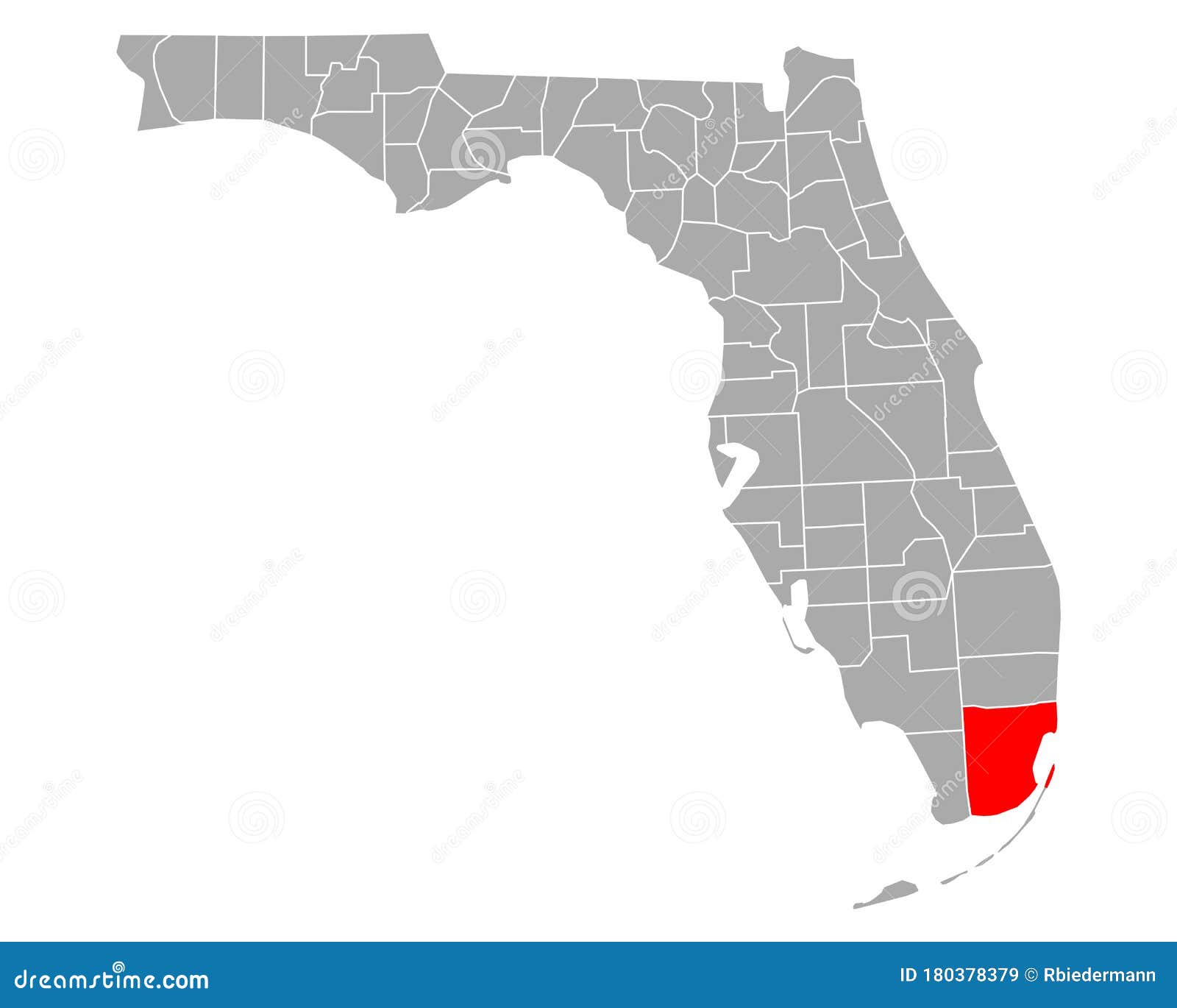 Map of Miami-Dade in Florida Stock Vector - Illustration of travel ...
