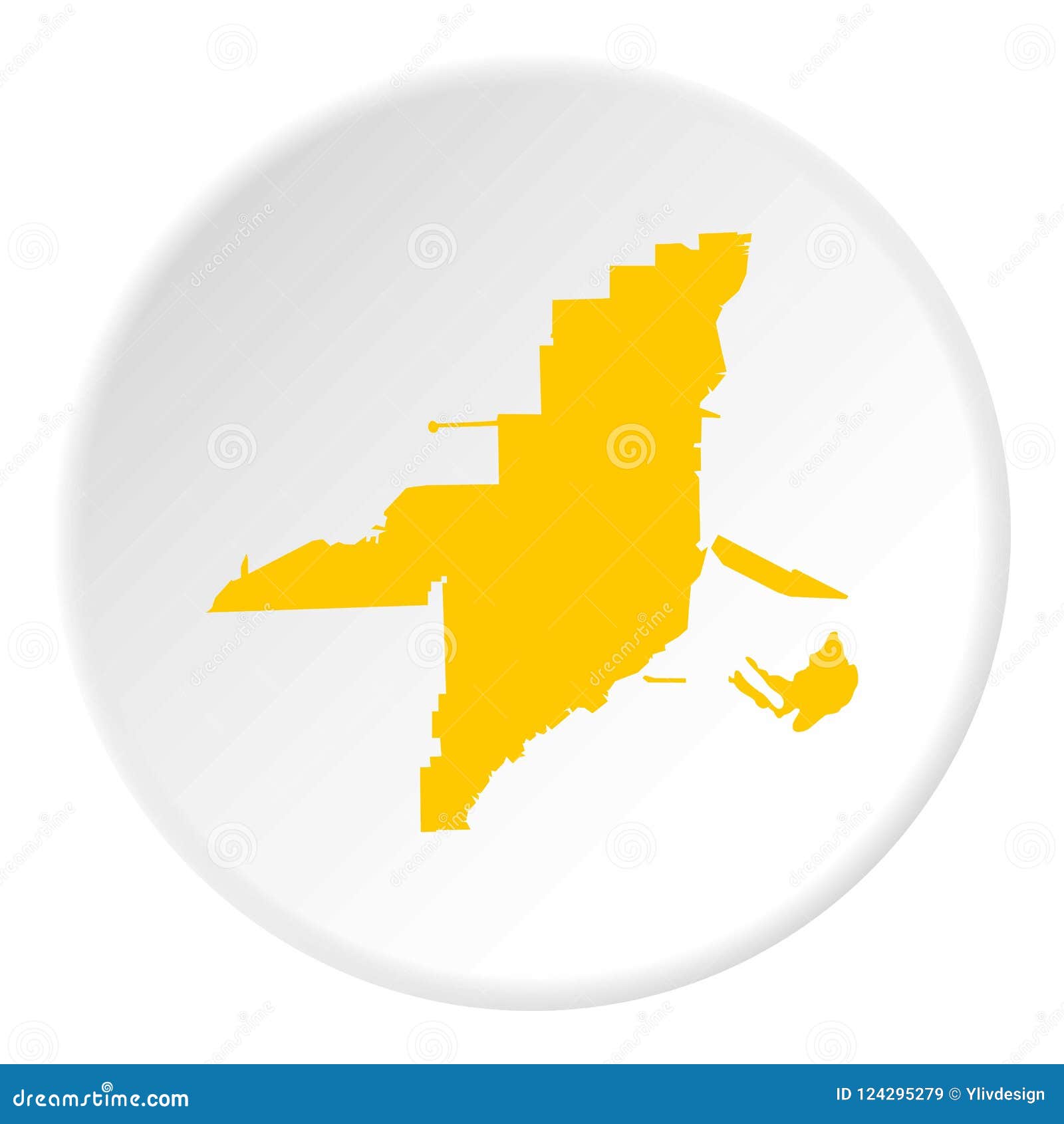 Map of Miami Icon, Flat Style Stock Illustration - Illustration of ...