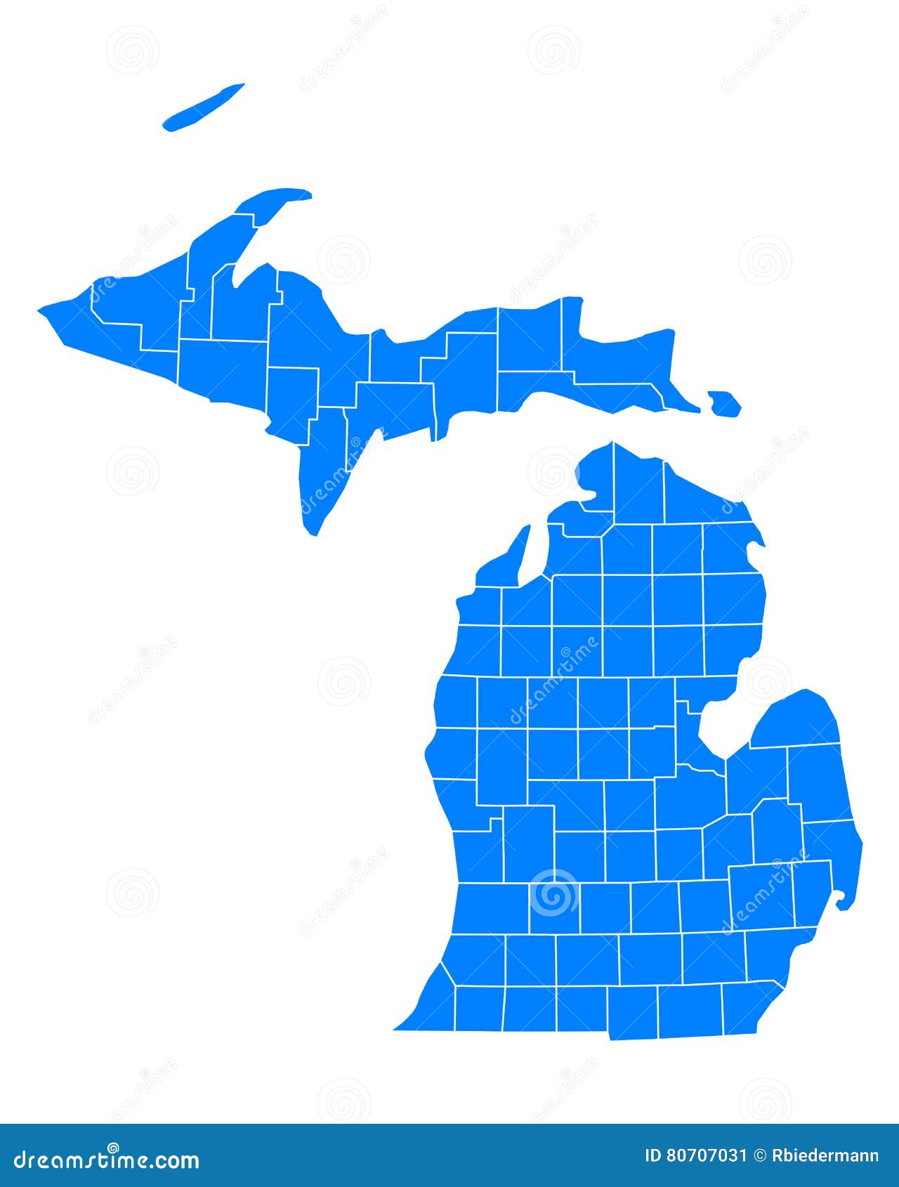 Map of Michigan stock vector. Illustration of isolated - 80707031