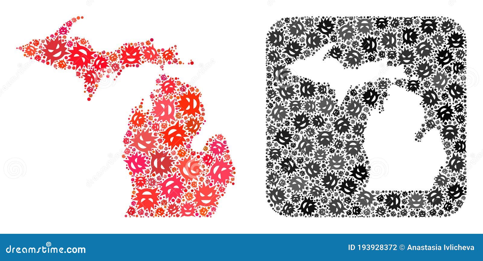 Map of Michigan State - Evil Virus Collage with Hole Stock Vector ...