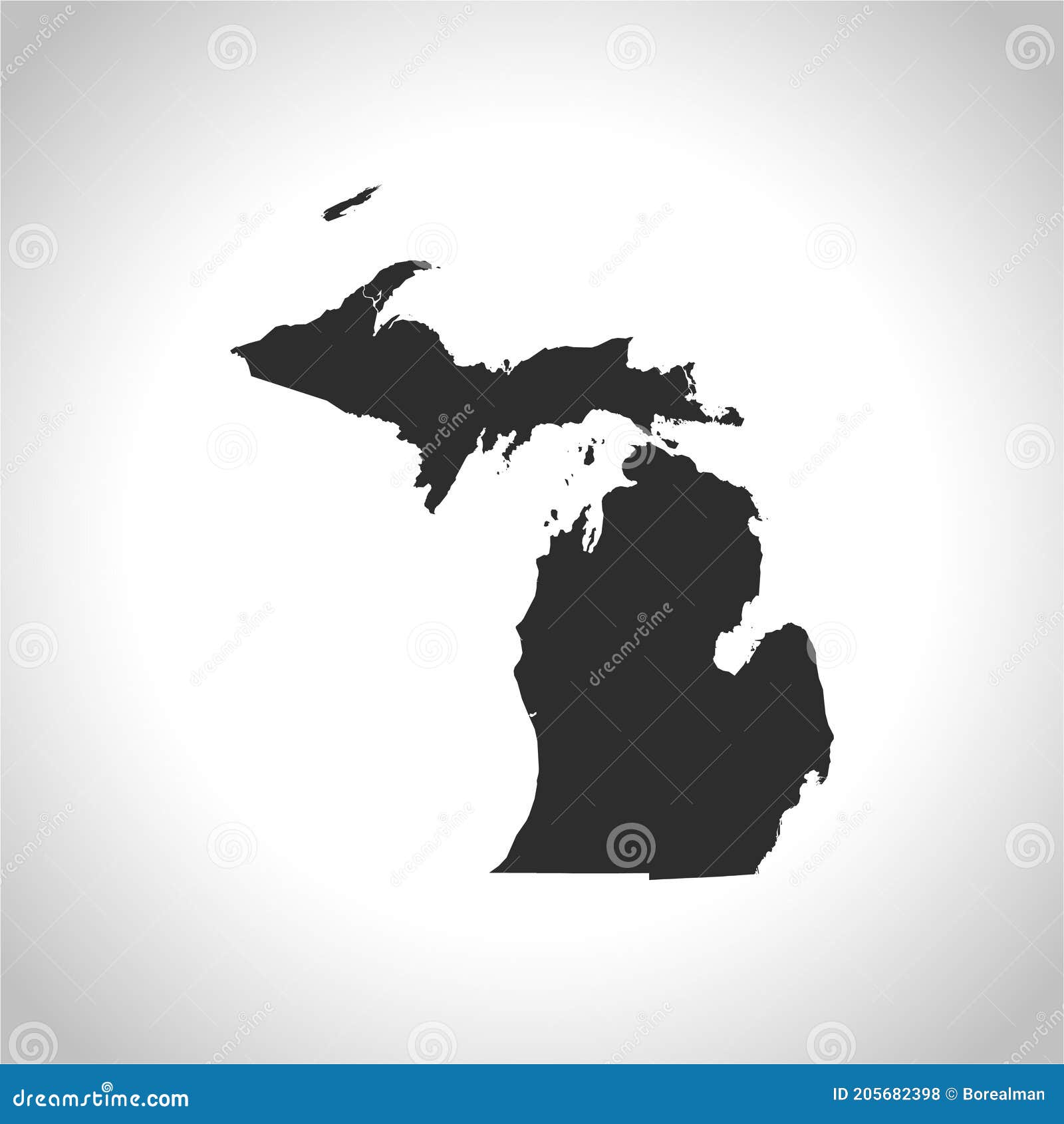 Map of the Michigan stock vector. Illustration of location - 205682398