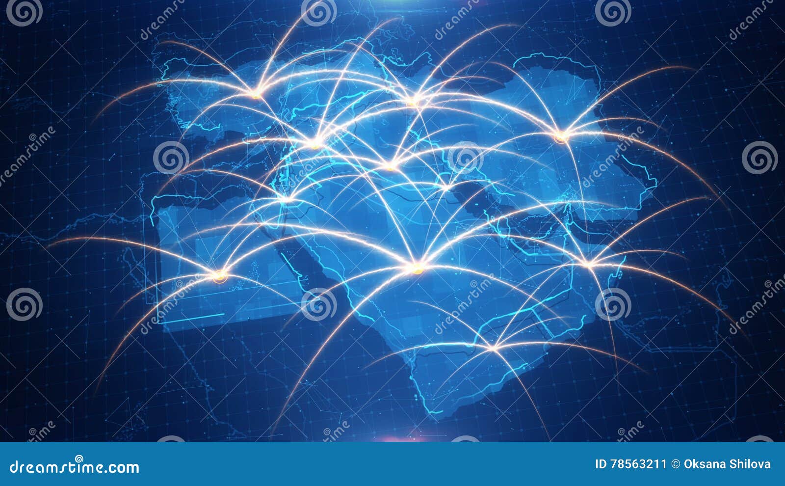 Map of the Middle East with the Animated Background. Stock Video ...