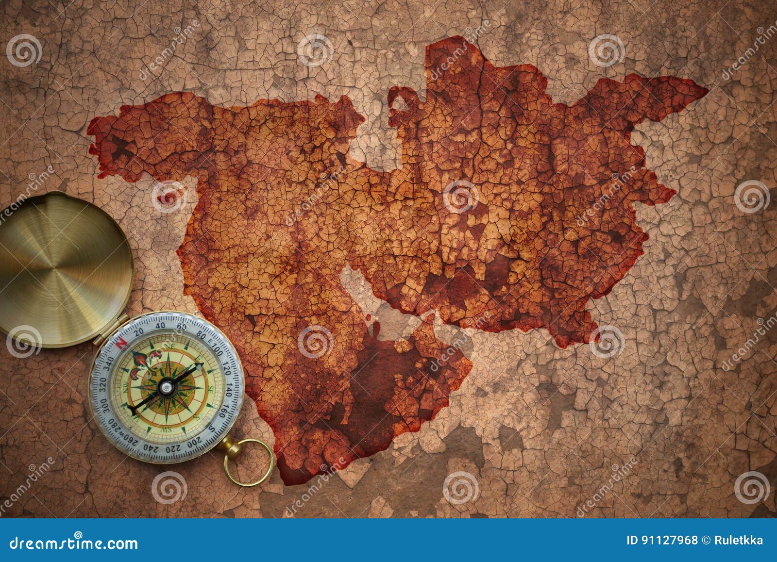 Map of Middle East Mideast on a Old Vintage Cracked Paper Stock Photo ...