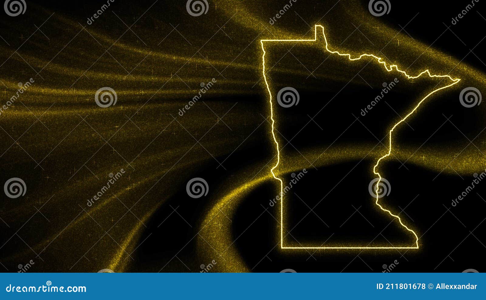 Map of Minnesota, Gold Glitter Map Stock Photo - Image of glitter ...