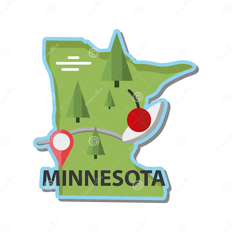 Map of Minnesota State. Vector Illustration Decorative Design Editorial ...