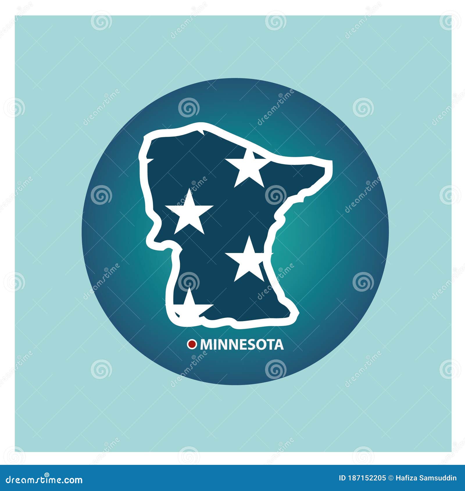 Map of Minnesota State. Vector Illustration Decorative Design Stock ...