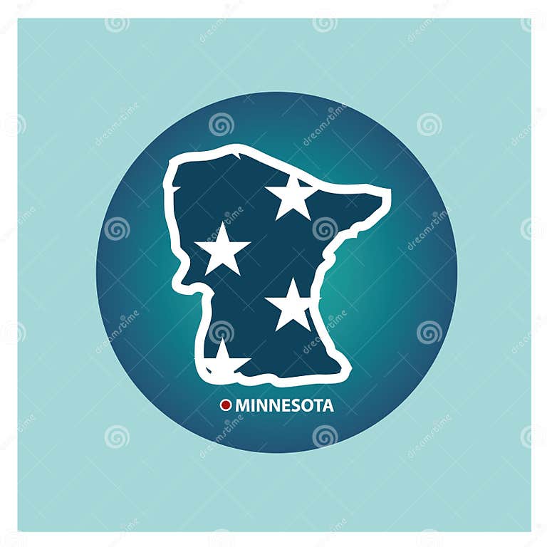 Map of Minnesota State. Vector Illustration Decorative Design Stock ...