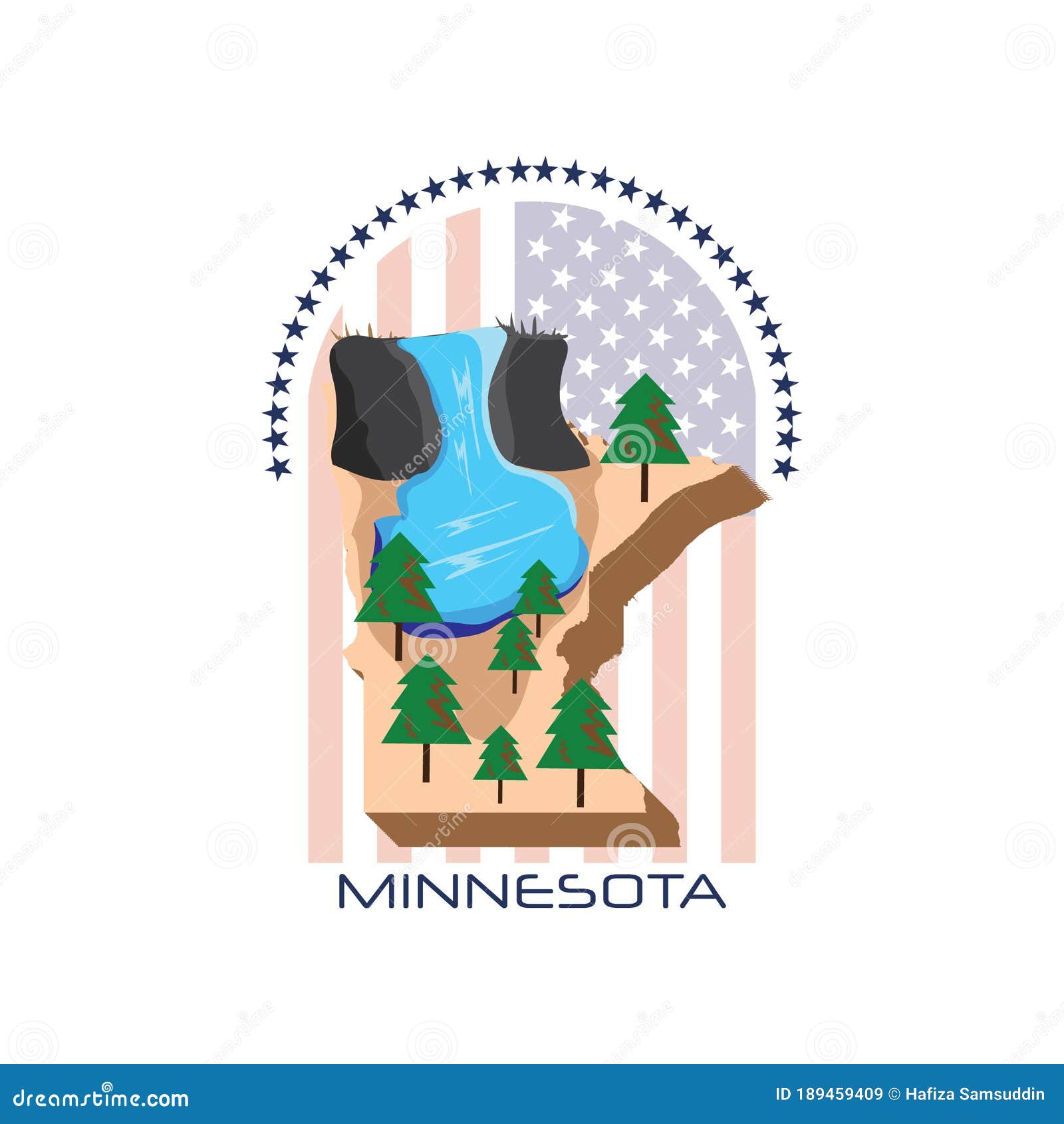 Map of Minnesota State. Vector Illustration Decorative Design Stock ...