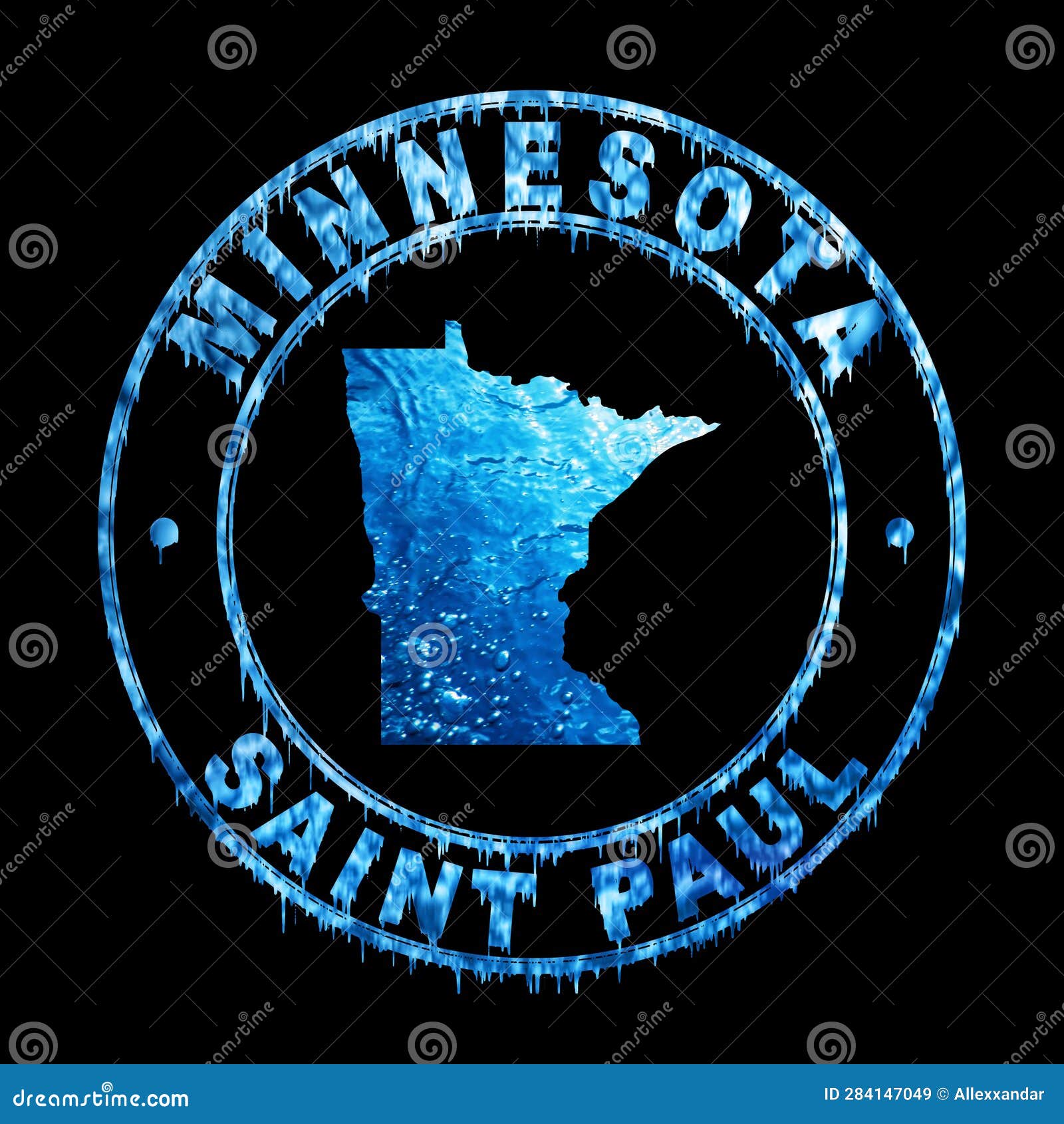 Map of Minnesota Water Concept Stock Illustration - Illustration of ...