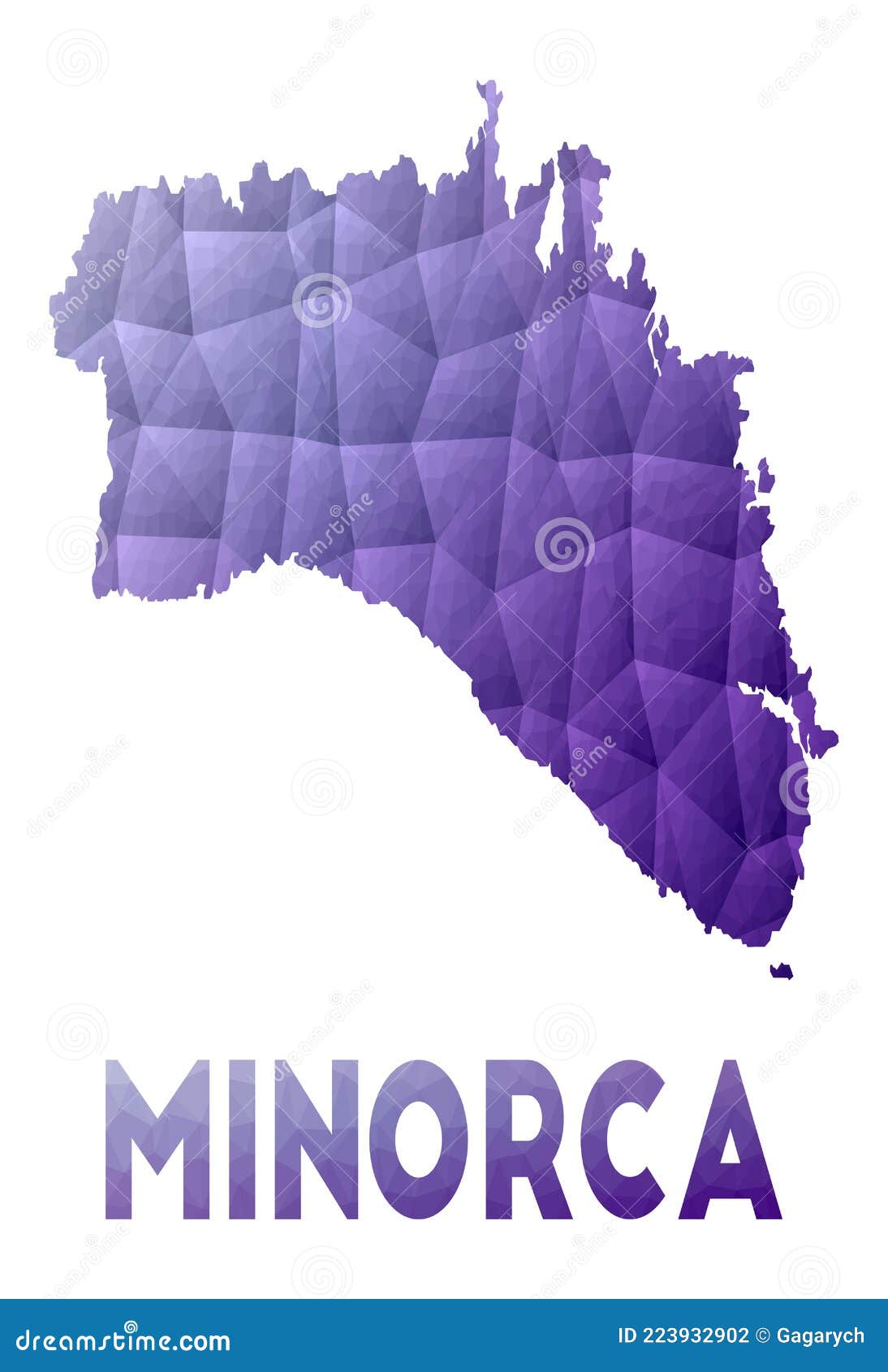 Low Poly Map Of Minorca. Vector Illustration | CartoonDealer.com #235515970