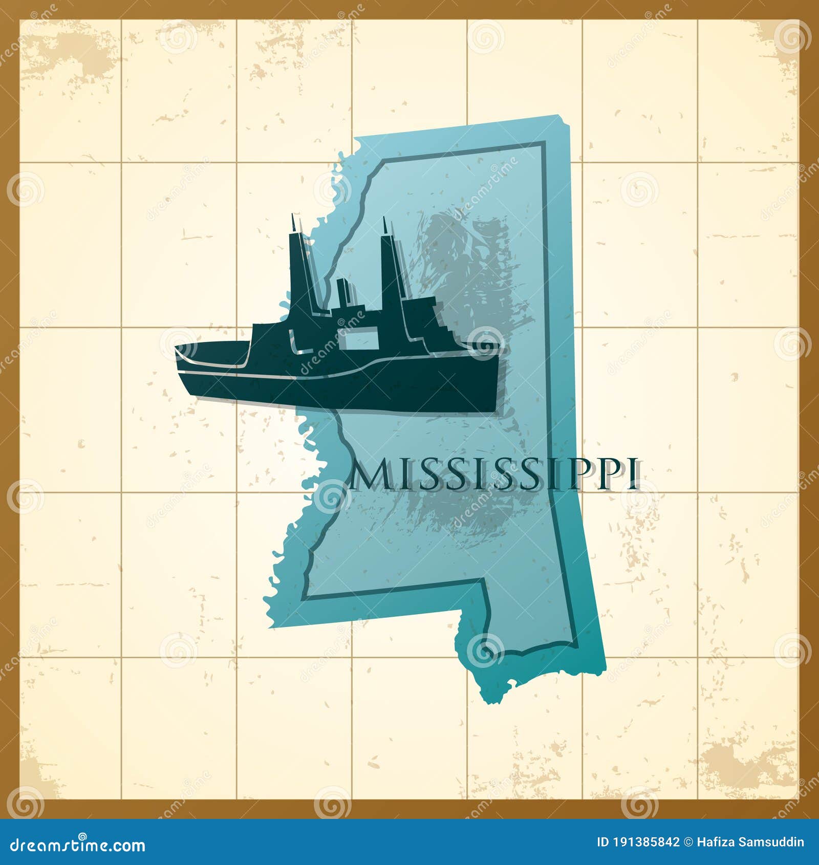 Map of Mississippi State. Vector Illustration Decorative Design Stock ...