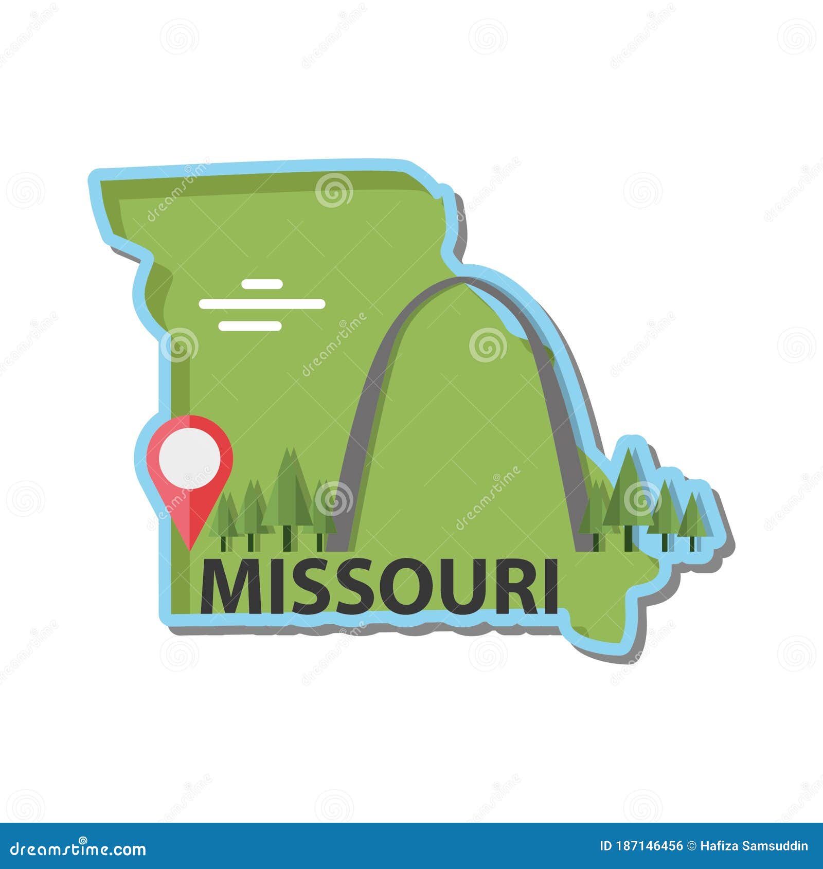 Map of Missouri State. Vector Illustration Decorative Design Stock ...