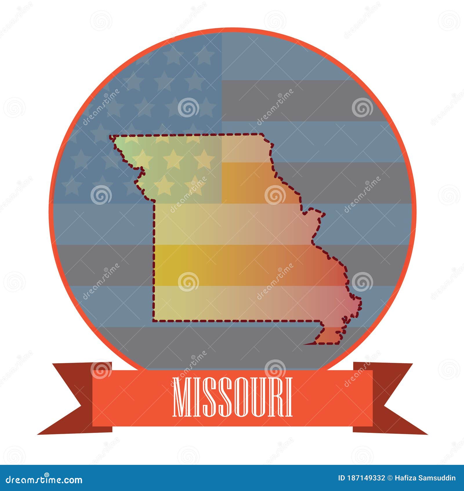Map of Missouri State. Vector Illustration Decorative Design Stock ...