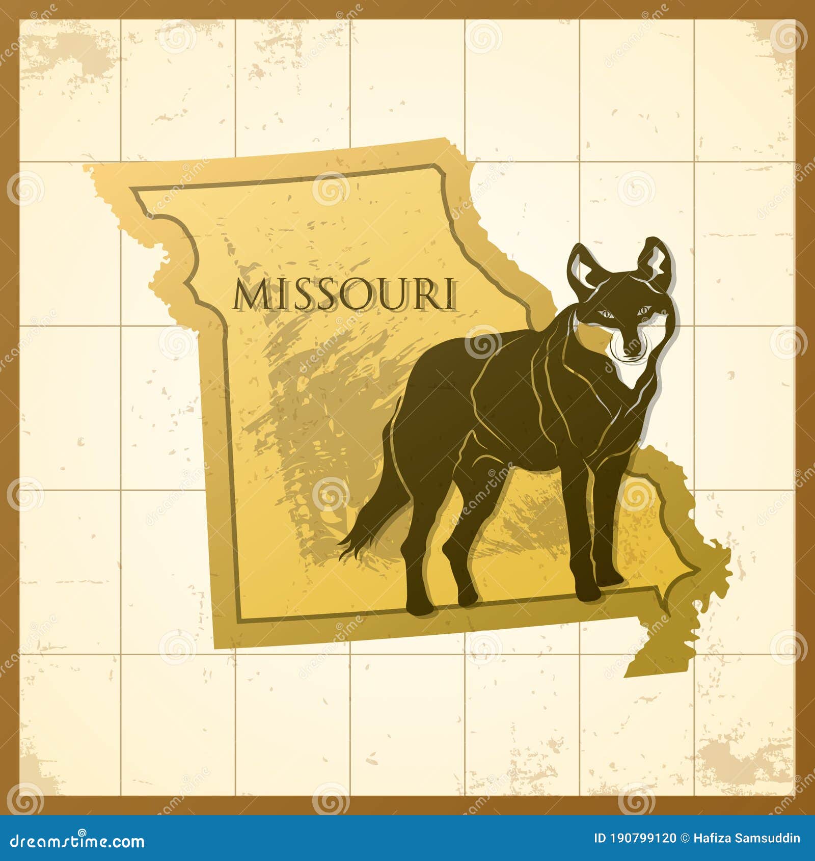 Map of Missouri State. Vector Illustration Decorative Design Stock ...