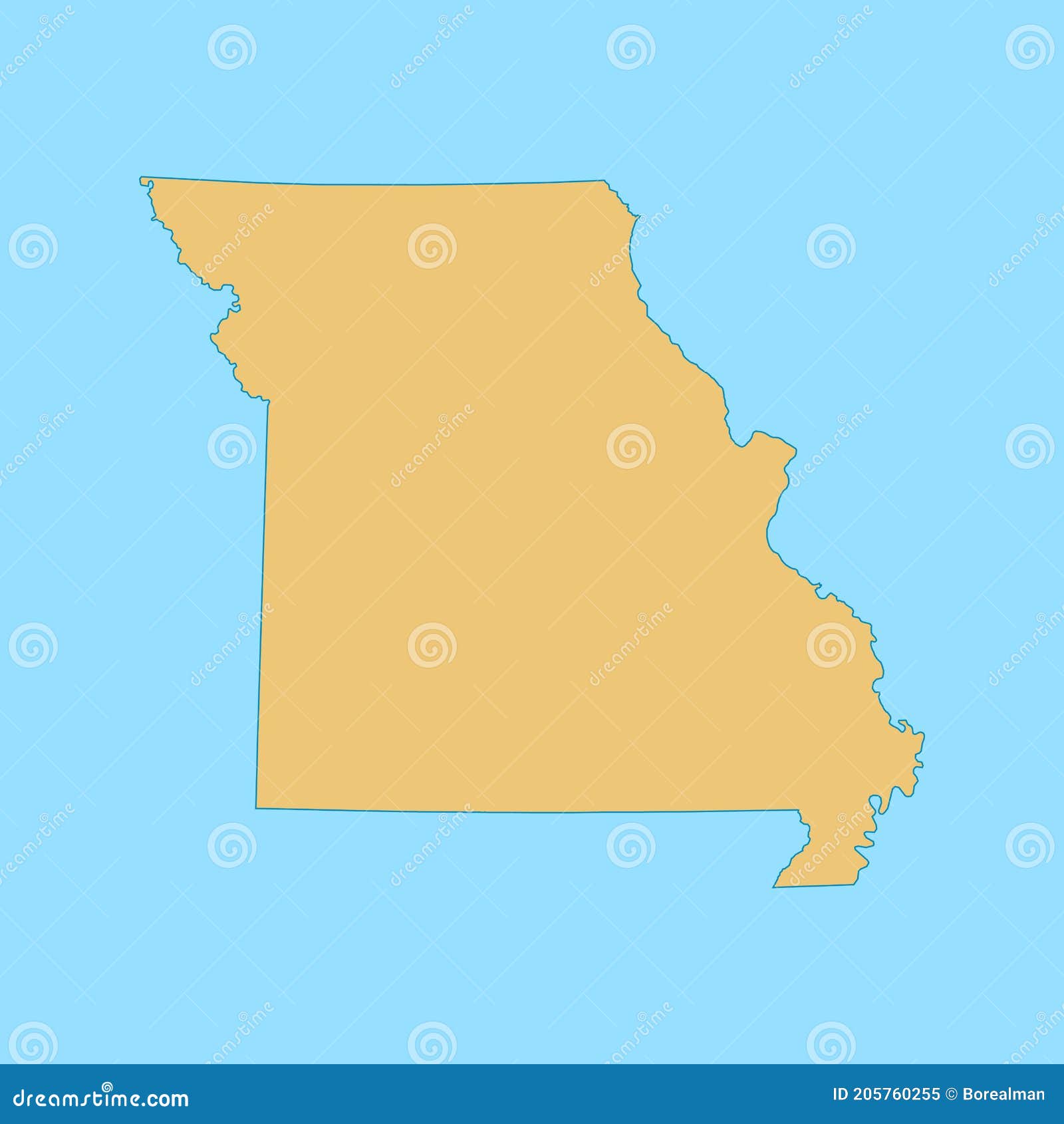 Map of the Missouri stock vector. Illustration of design - 205760255