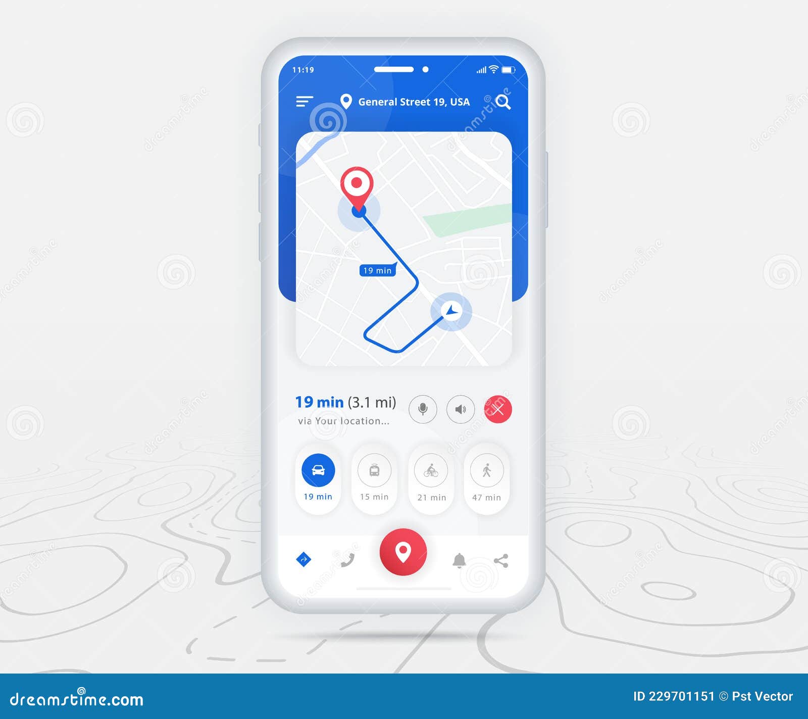 Mobile Map Gps, Smartphone Map Application and Red Pinpoint on Screen ...