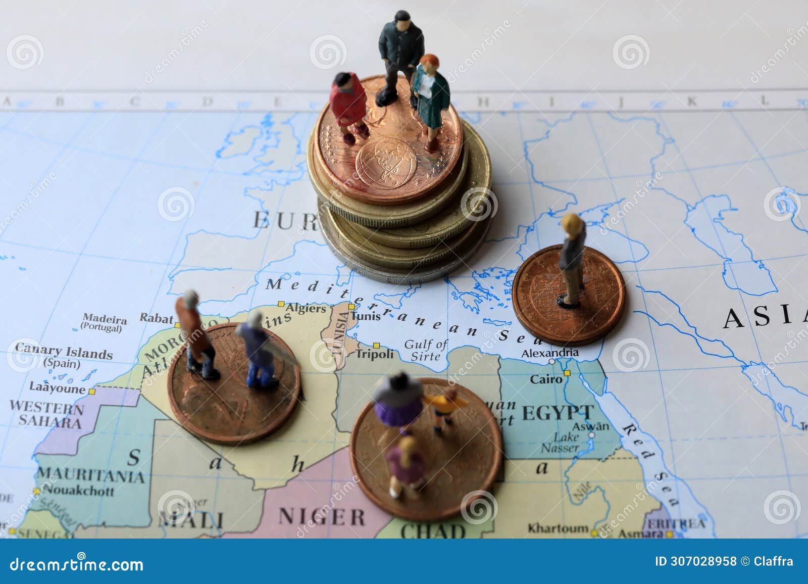 A Map of Europe and Figures Representing Immigration Stock Photo ...