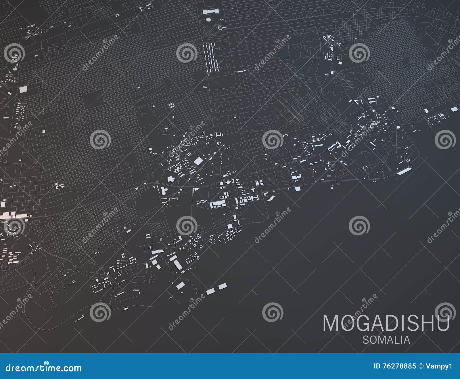 Map of Mogadishu, Somalia stock illustration. Illustration of ...