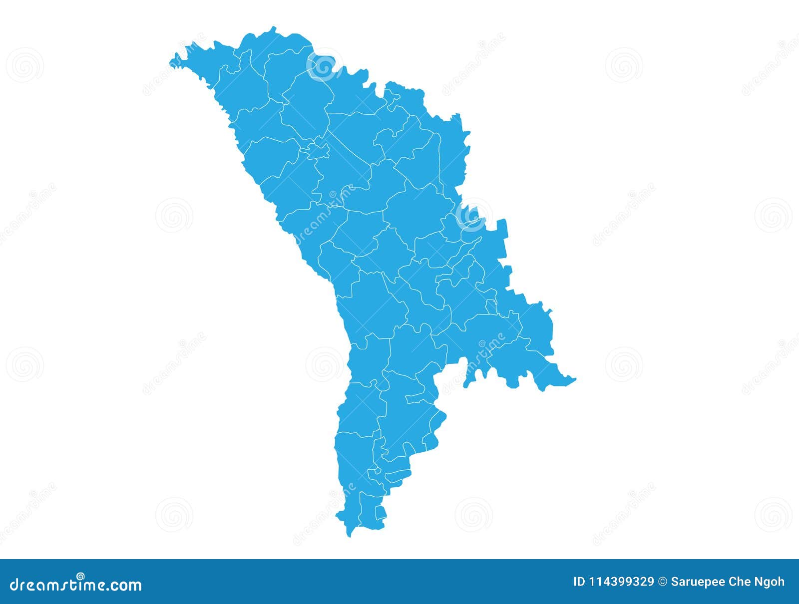 Moldova Map - High Detailed Black Map With Counties/regions/states Of ...