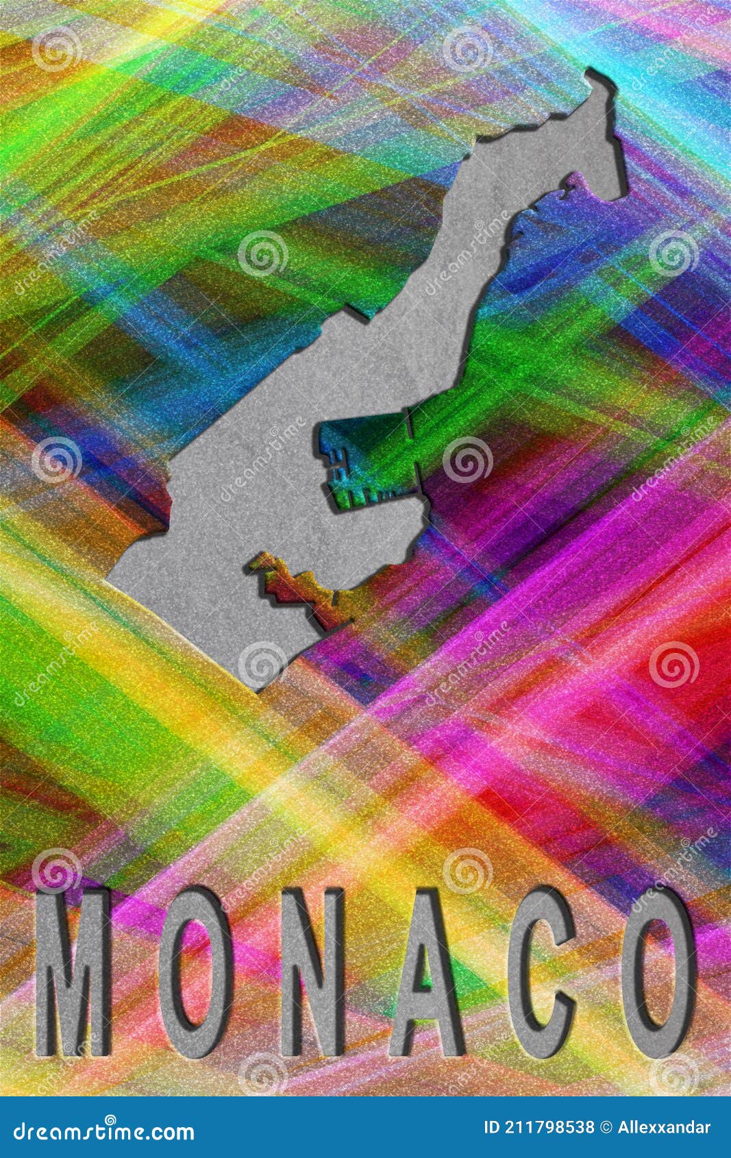 Map of Monaco, Colorful Background Stock Illustration - Illustration of ...