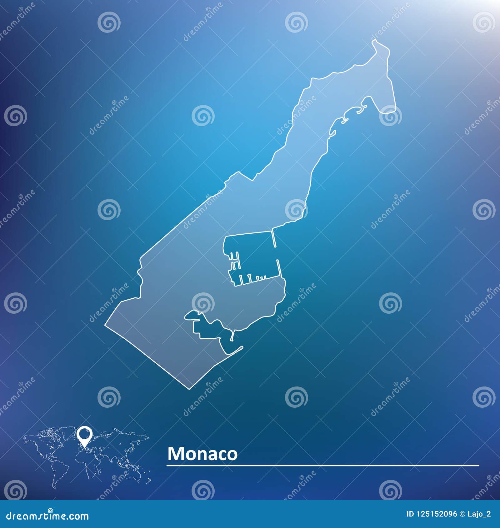 Map of Monaco stock vector. Illustration of monegasque - 125152096