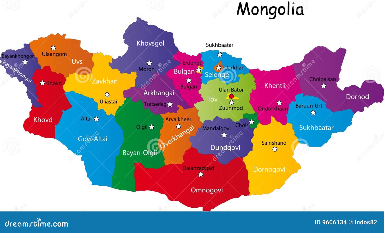 Map Of Mongolia Stock Images - Image: 9606134