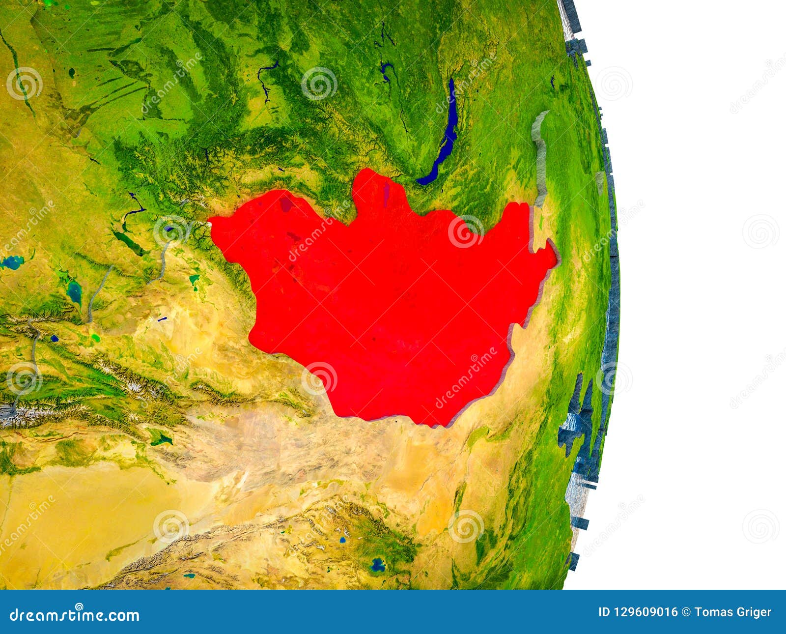 Map of Mongolia on 3D Earth Stock Illustration - Illustration of render ...