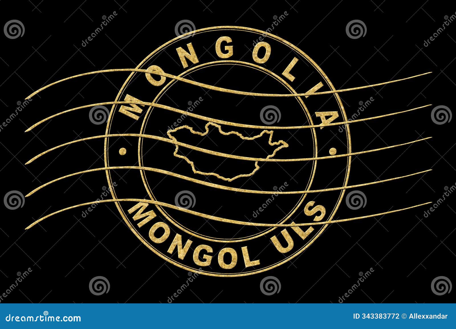 Map of Mongolia, Postal Passport Stamp, Travel Stamp Stock Illustration ...
