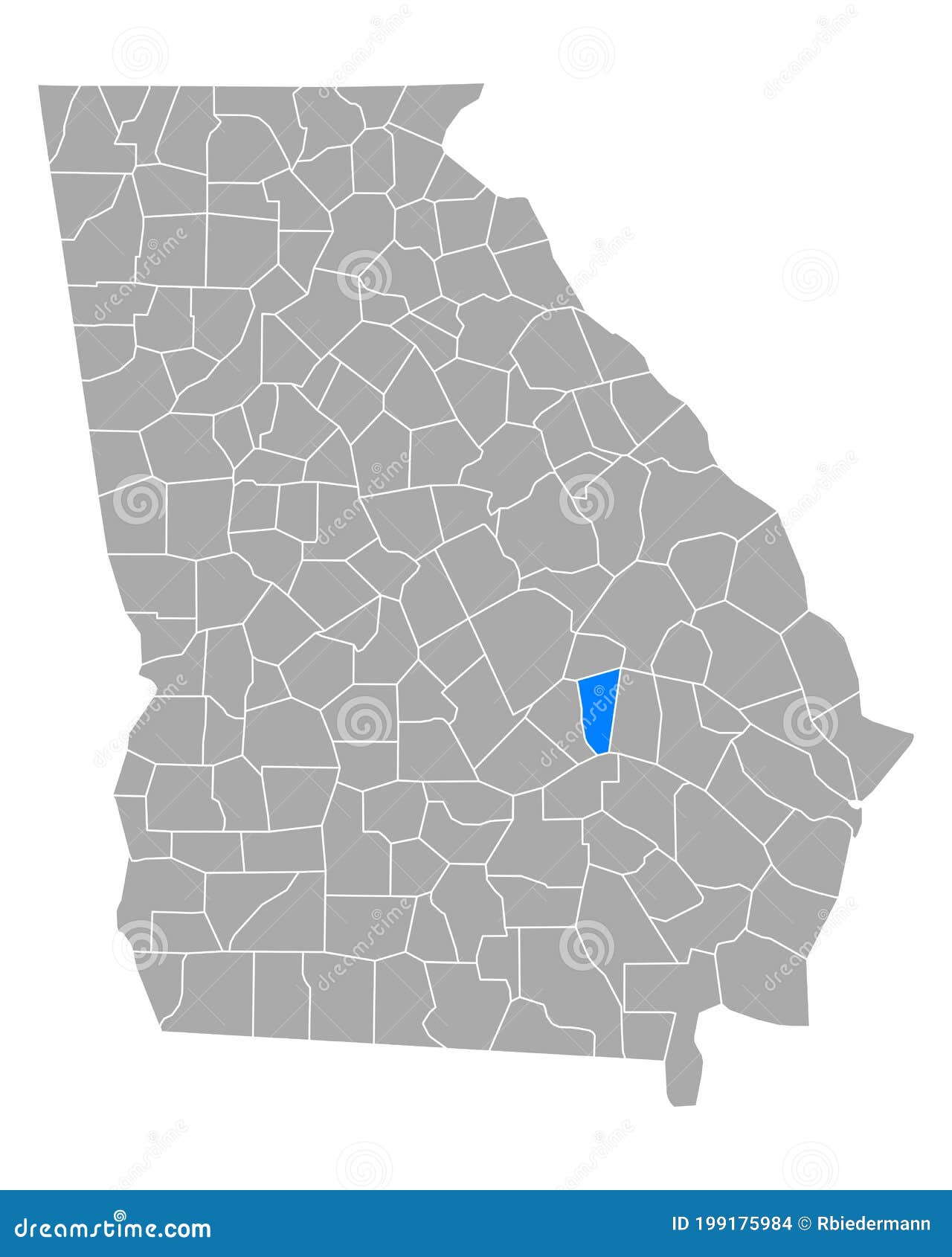 Map of Montgomery in Georgia Stock Vector - Illustration of geography ...