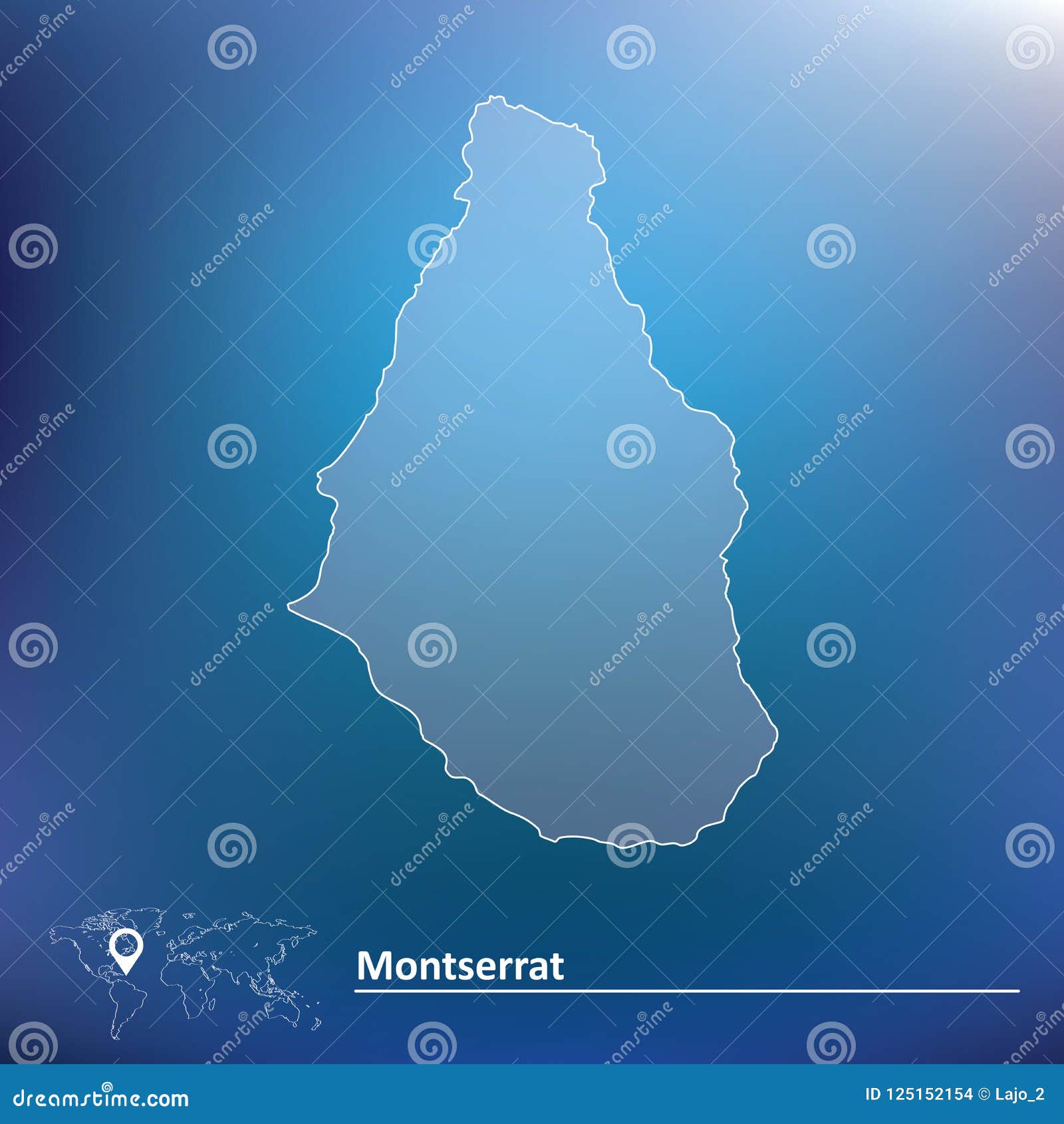 Map of Montserrat stock vector. Illustration of landmark - 125152154