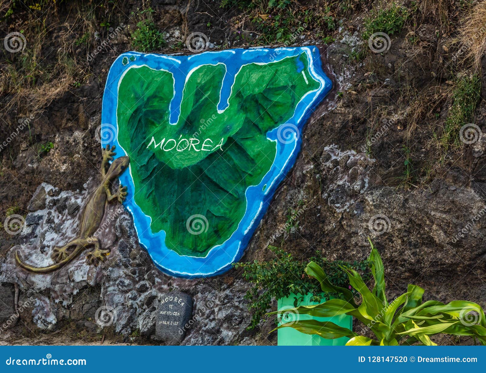 Map of moorea stock photo. Image of polynesia, moorea - 128147520