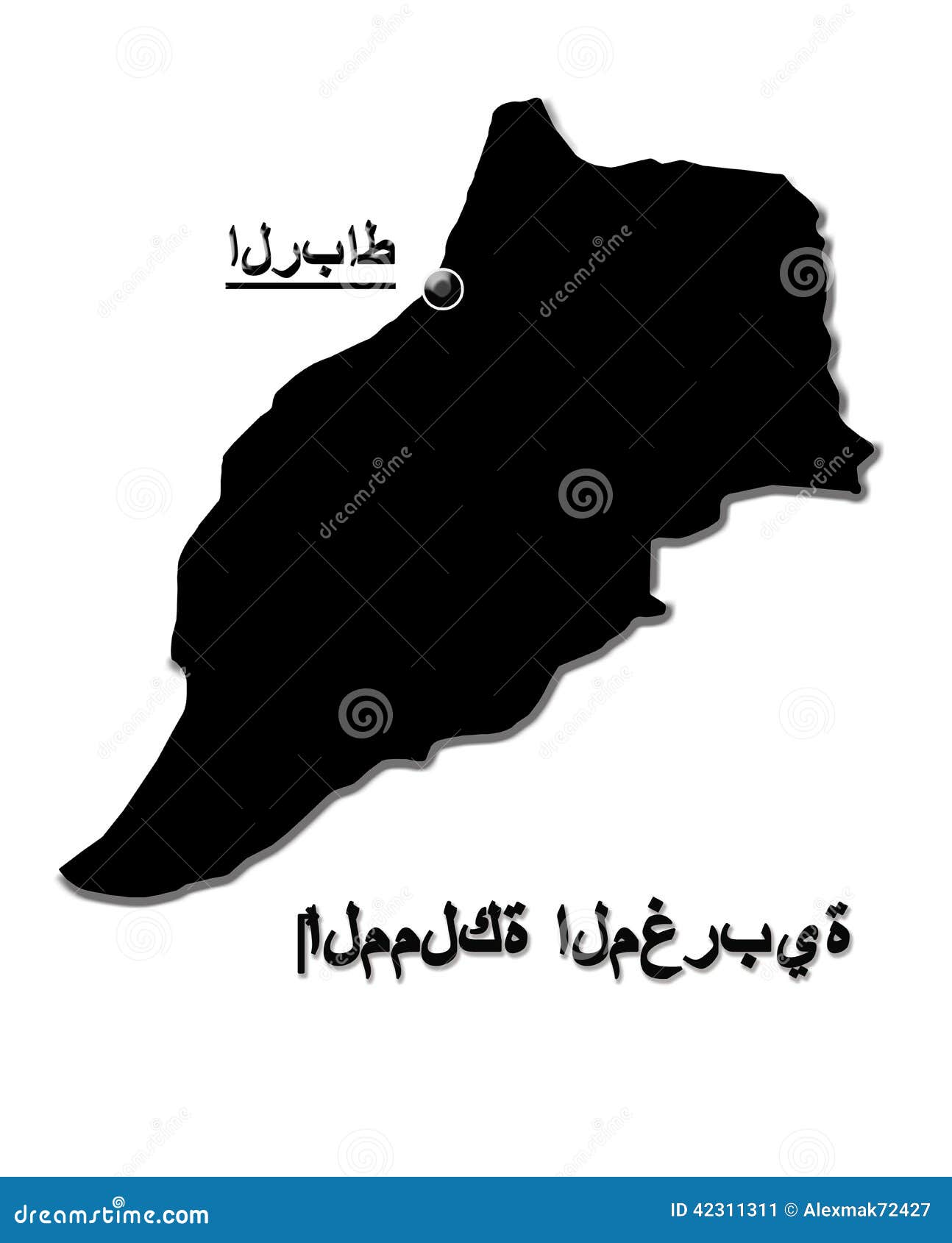 Map of Morocco in Arabic Isolated Stock Illustration - Illustration of ...
