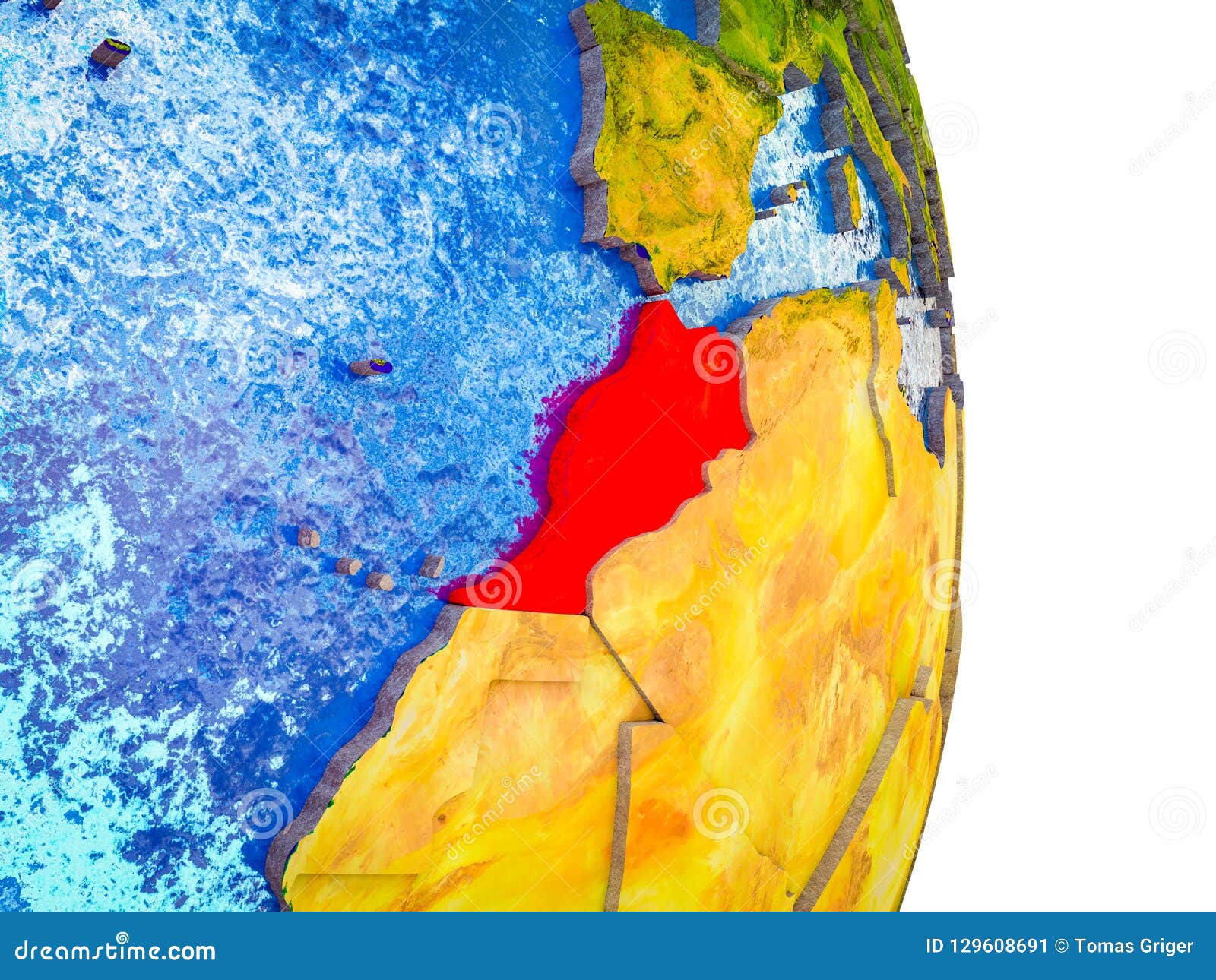 Map of Morocco on 3D Earth stock illustration. Illustration of morocco ...
