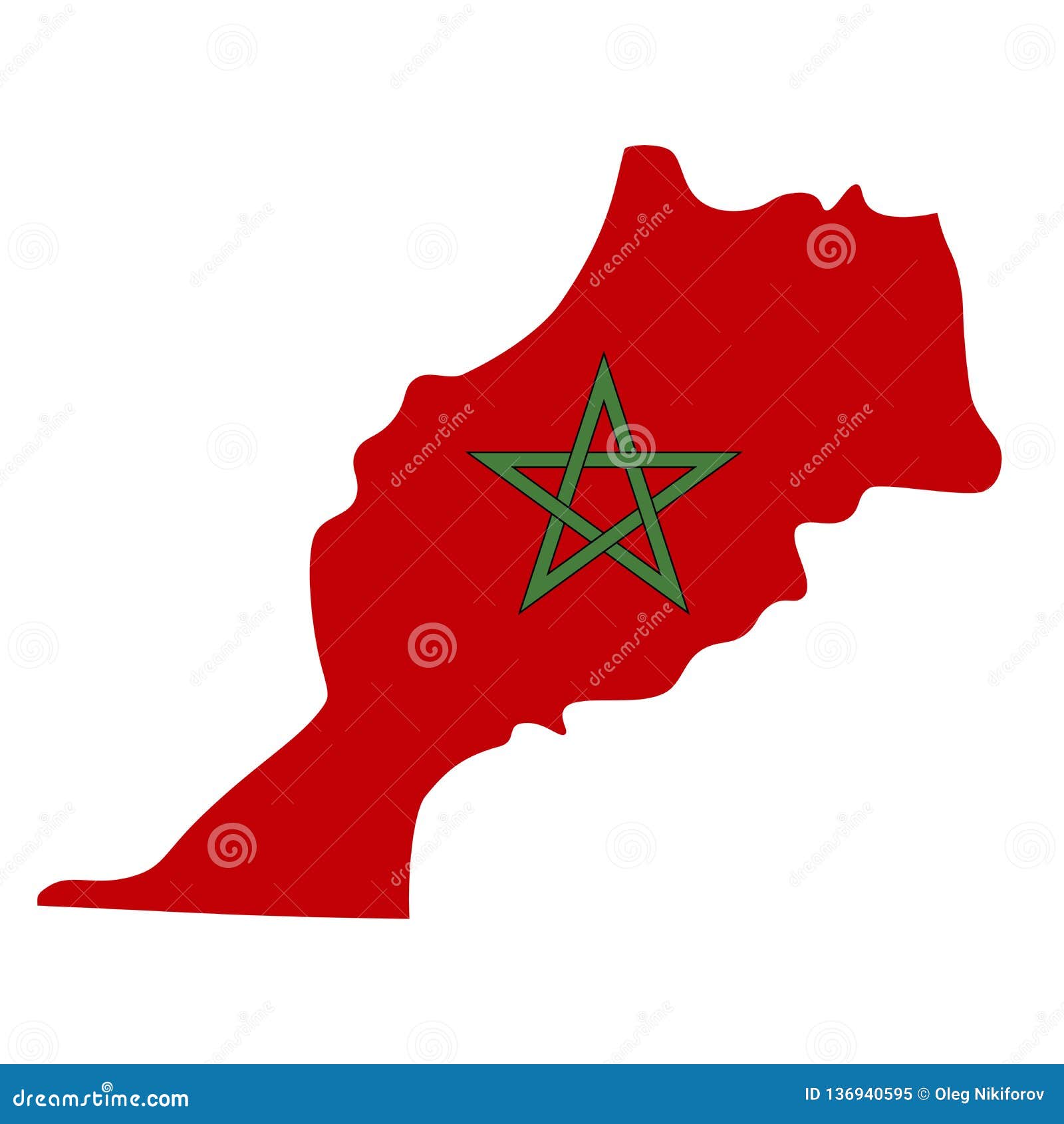 Map of Morocco - flag stock illustration. Illustration of flag - 136940595