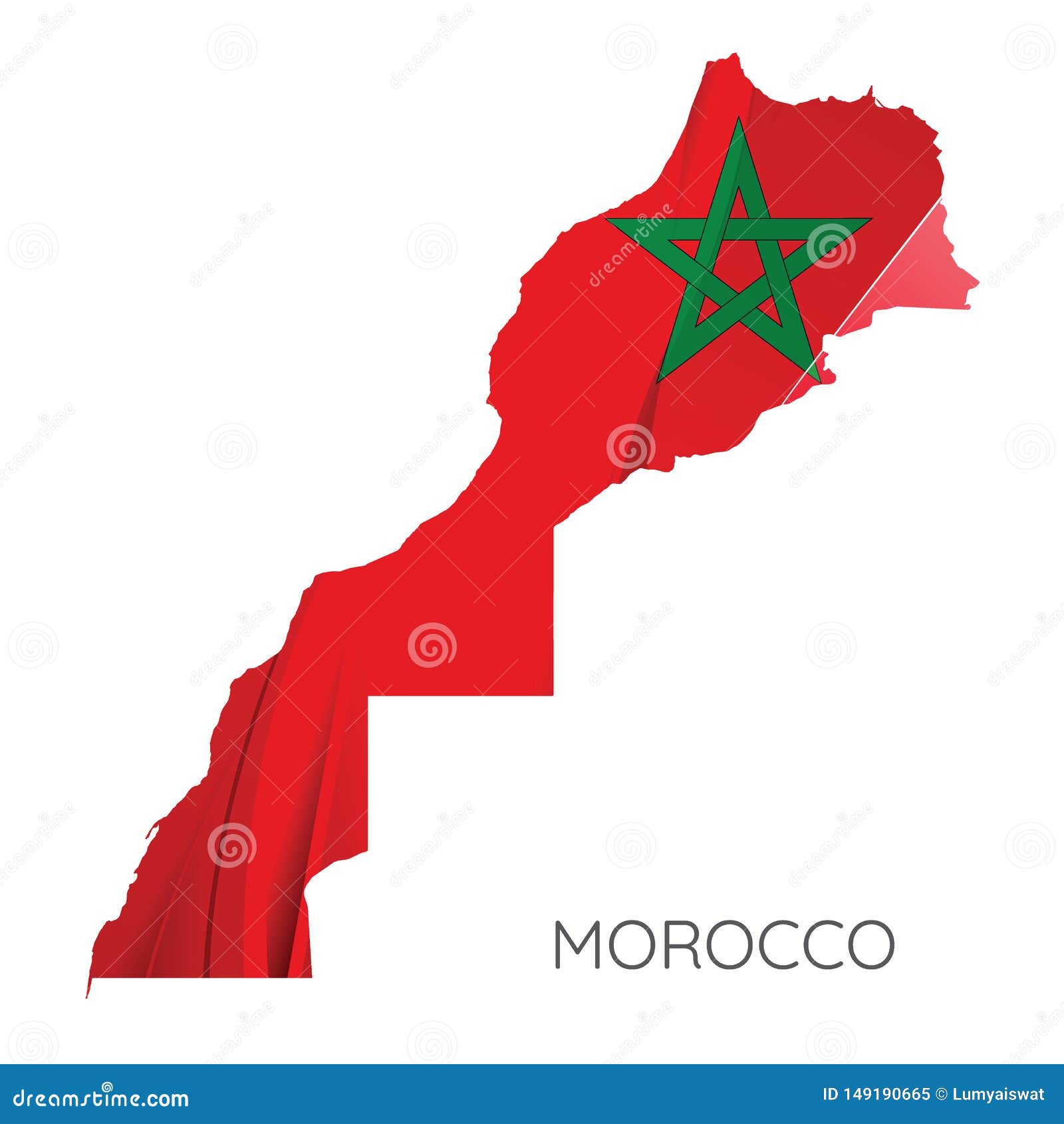 Map of Morocco with Flag, Vector Illustration Stock Vector ...