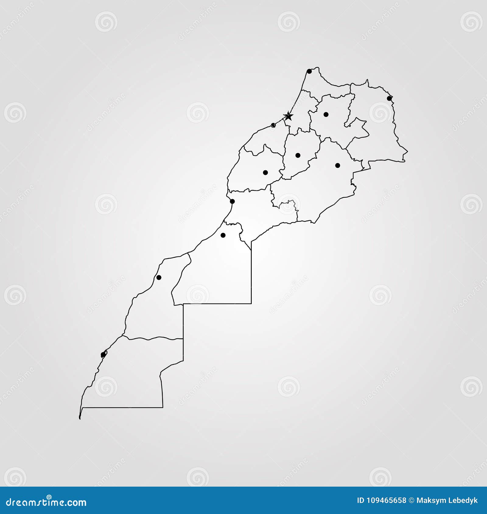 Map of Morocco stock illustration. Illustration of north - 109465658
