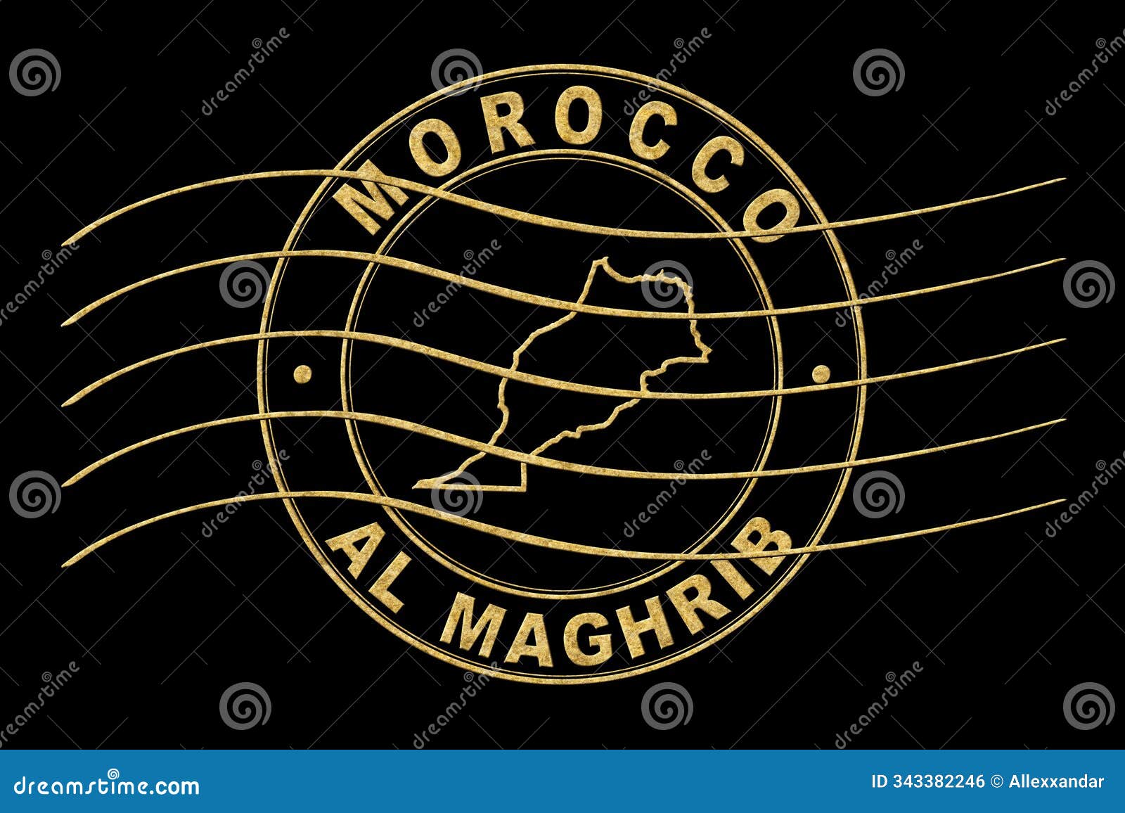 Map of Morocco, Postal Passport Stamp, Travel Stamp Stock Illustration ...