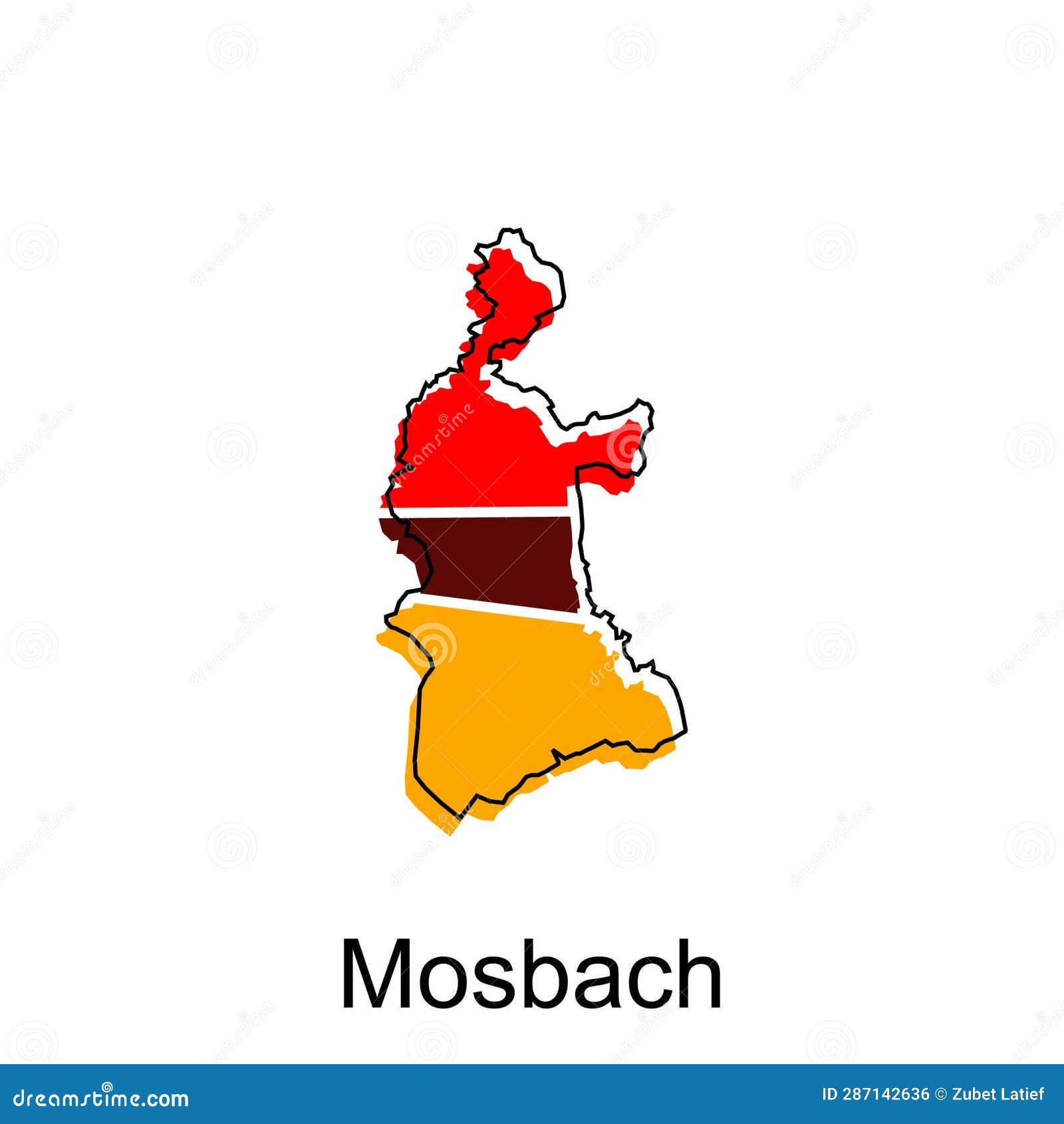 Map of Mosbach Vector Illustration Design Template, Suitable for Your ...