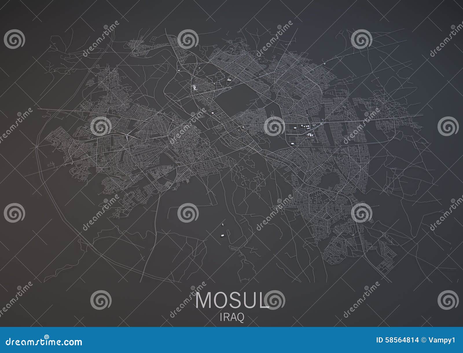 Mosul In The Iraq Emblem. The Design Features A Geometric Style, Vector ...