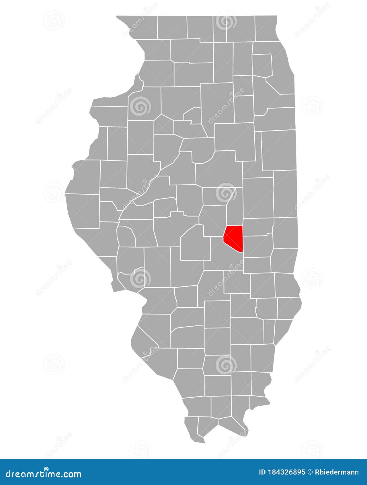 Map of Moultrie in Illinois Stock Vector - Illustration of county ...