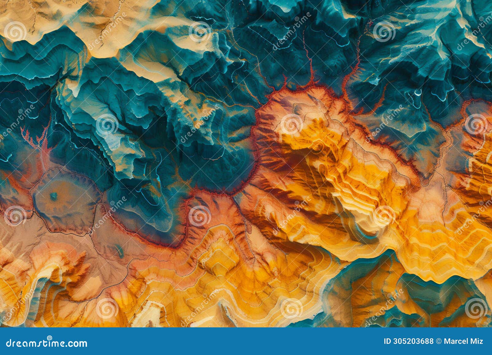Map of a Mountain Peaks and Tops with Coloured Geospatial Data for GIS ...