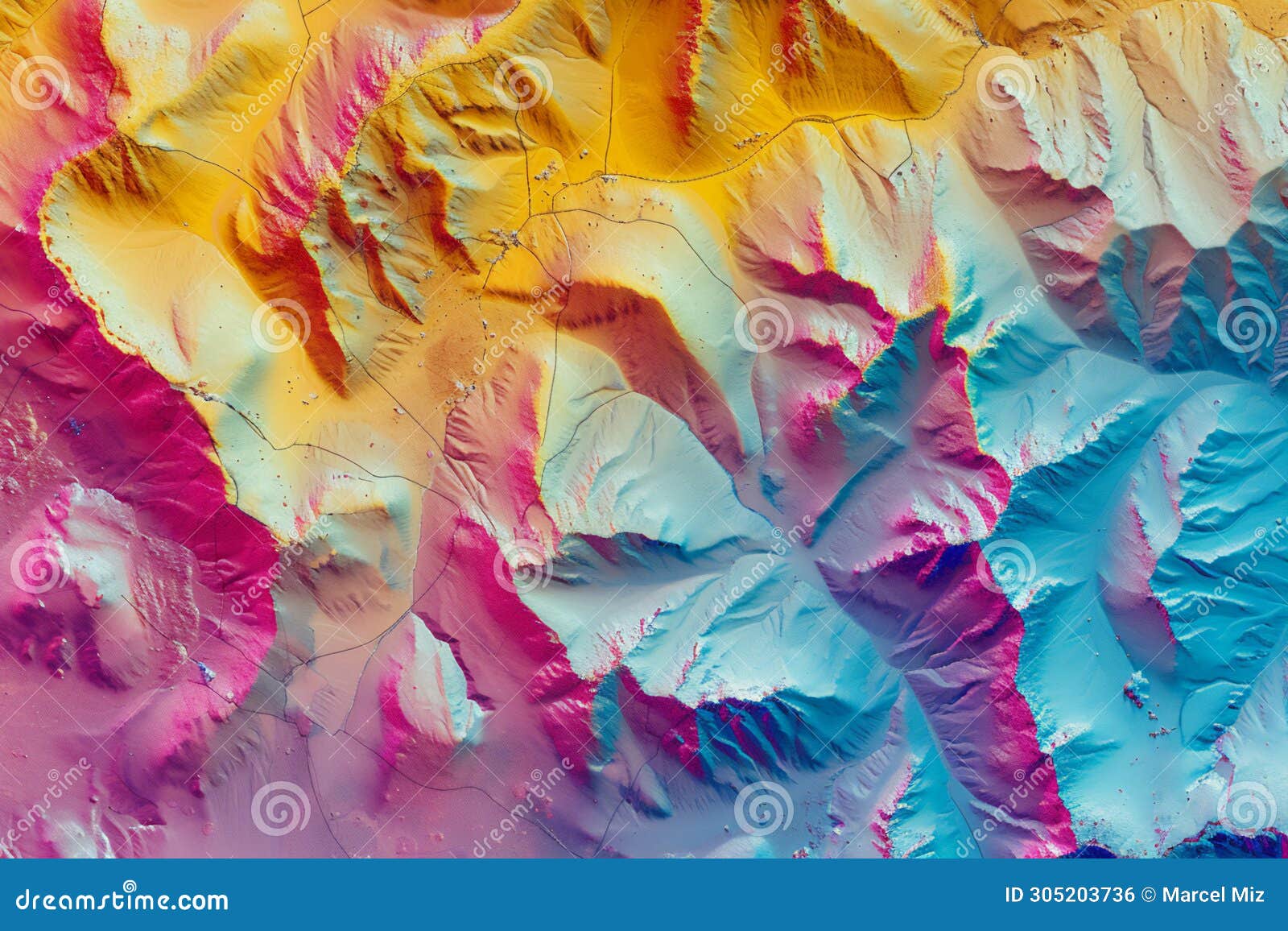 Map of a Mountain Peaks and Tops with Coloured Geospatial Data for GIS ...