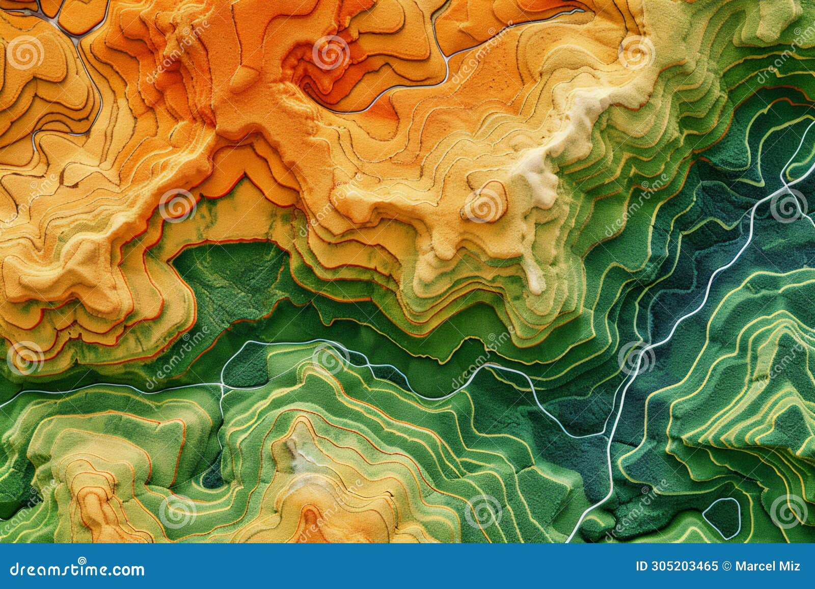 Map of a Mountain Peaks and Tops with Coloured Geospatial Data for GIS ...