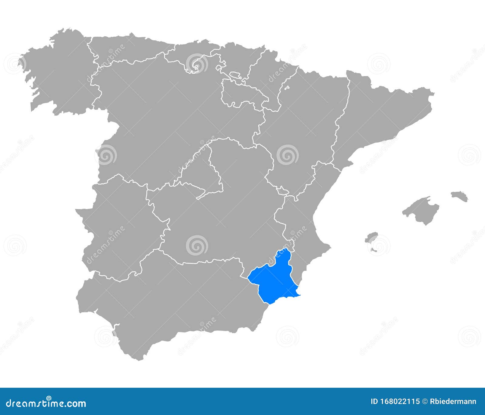 Map of Murcia in Spain stock vector. Illustration of line - 168022115