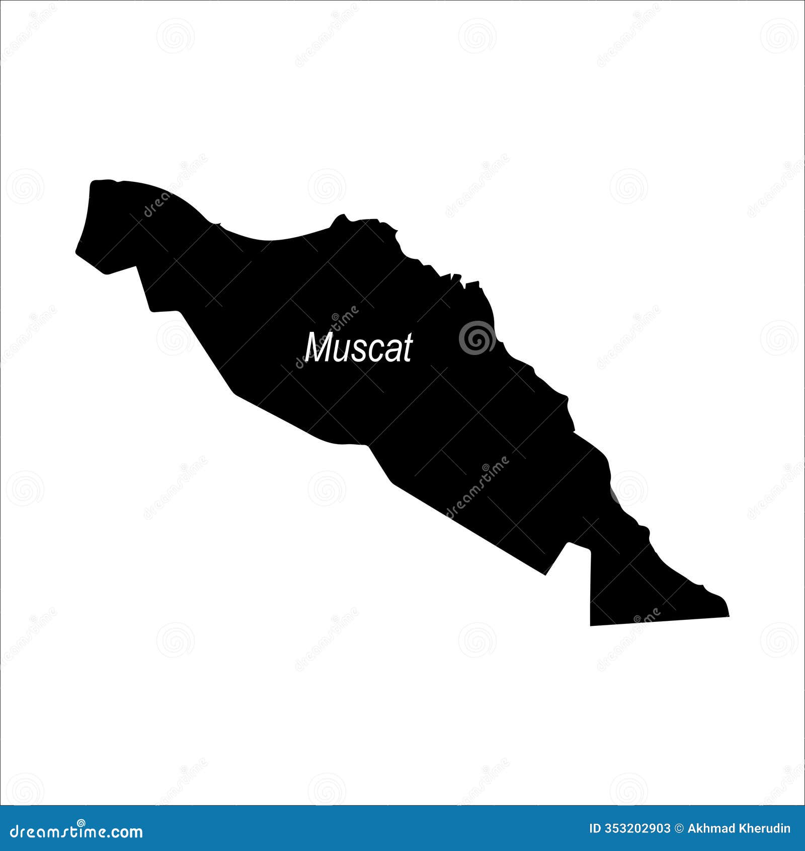 Map of muscat, oman stock vector. Illustration of arab - 353202903