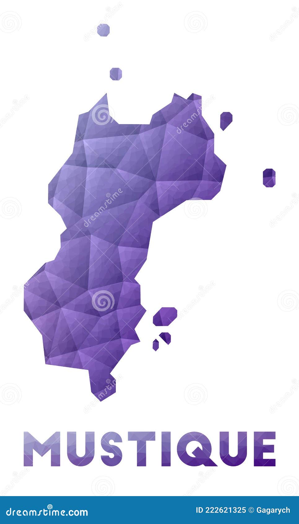 Map of Mustique. stock vector. Illustration of island - 222621325