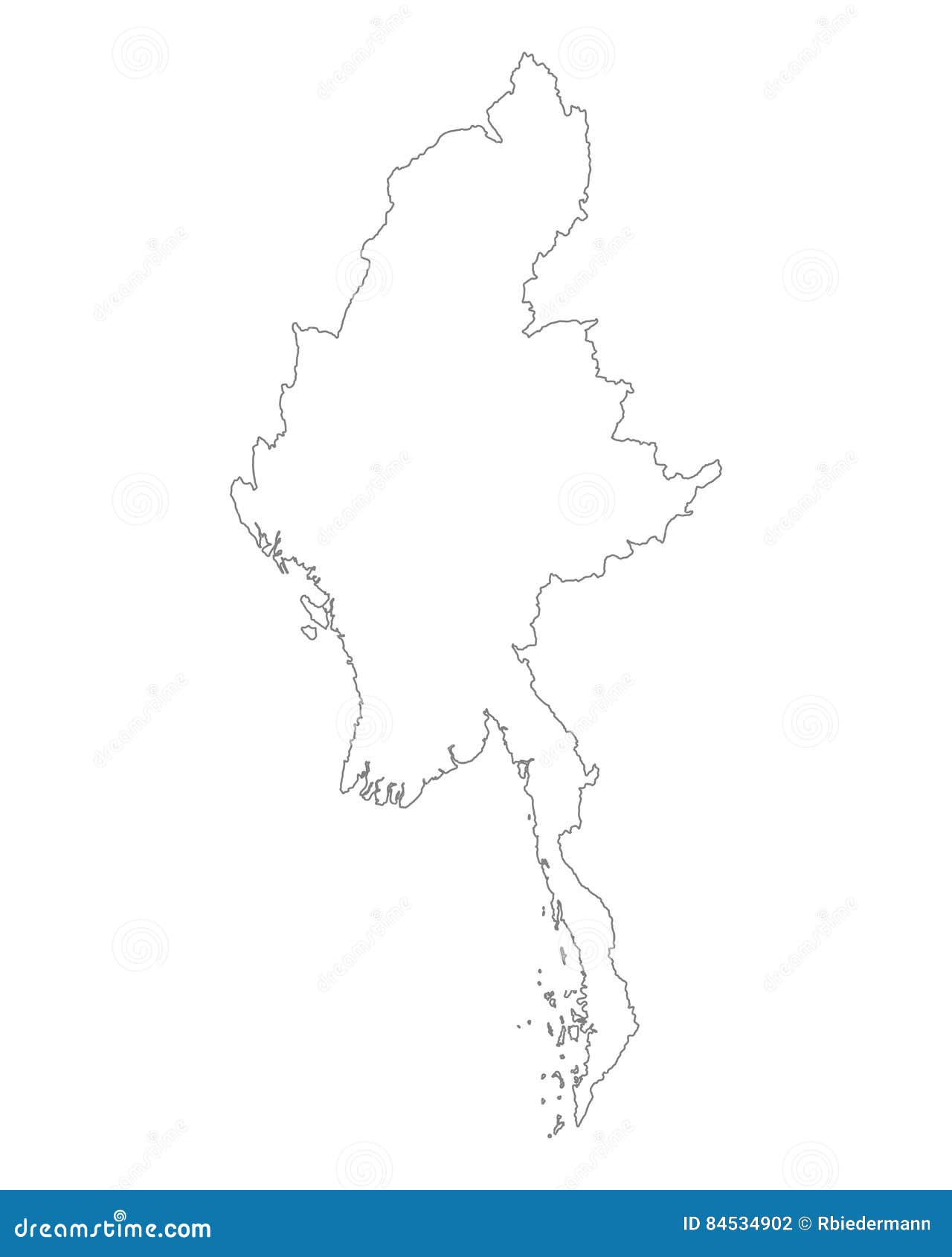 Map of Myanmar stock vector. Illustration of geography - 84534902
